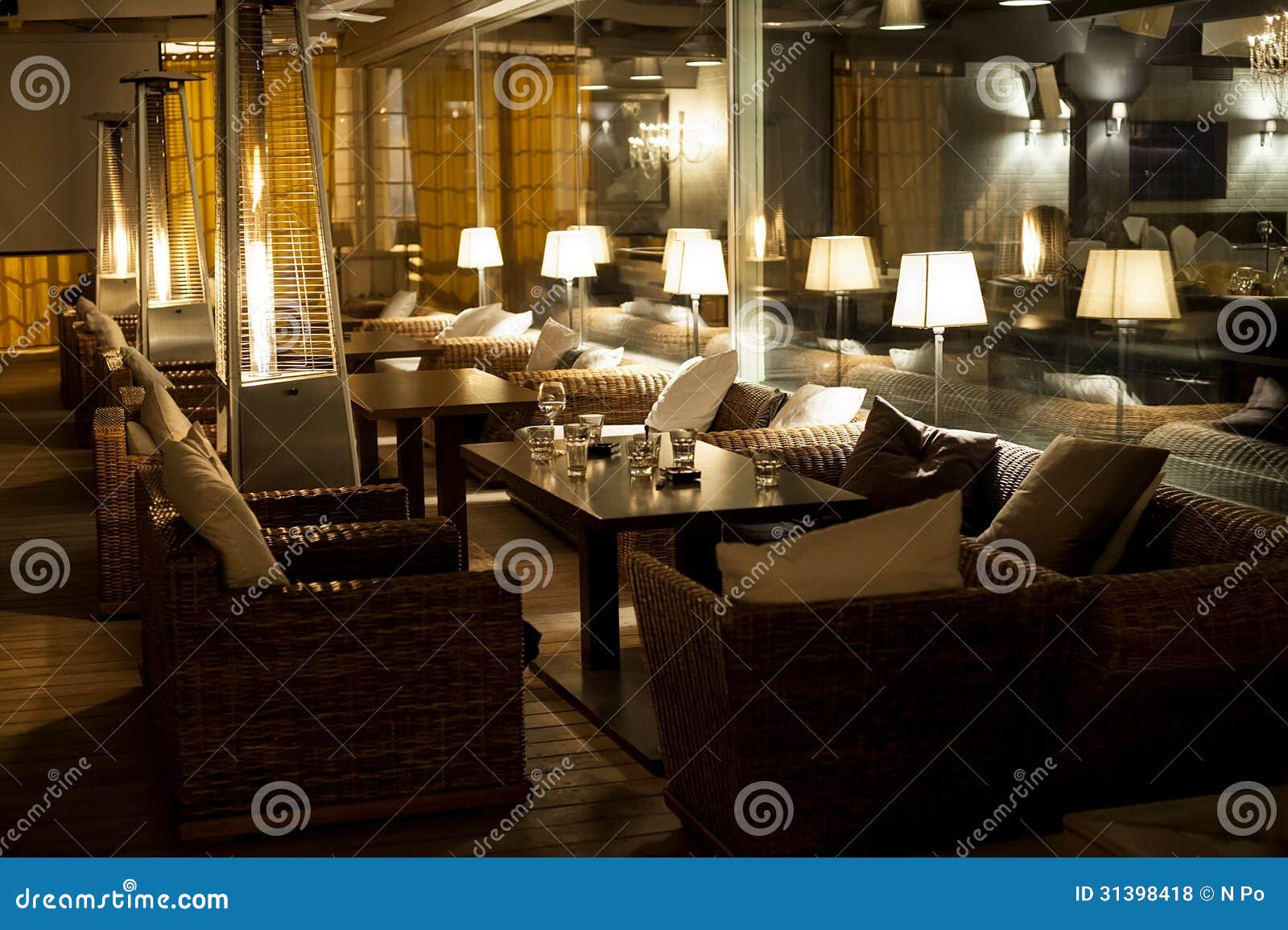Night cafe stock photo. Image of comfort, atmosphere - 31398418