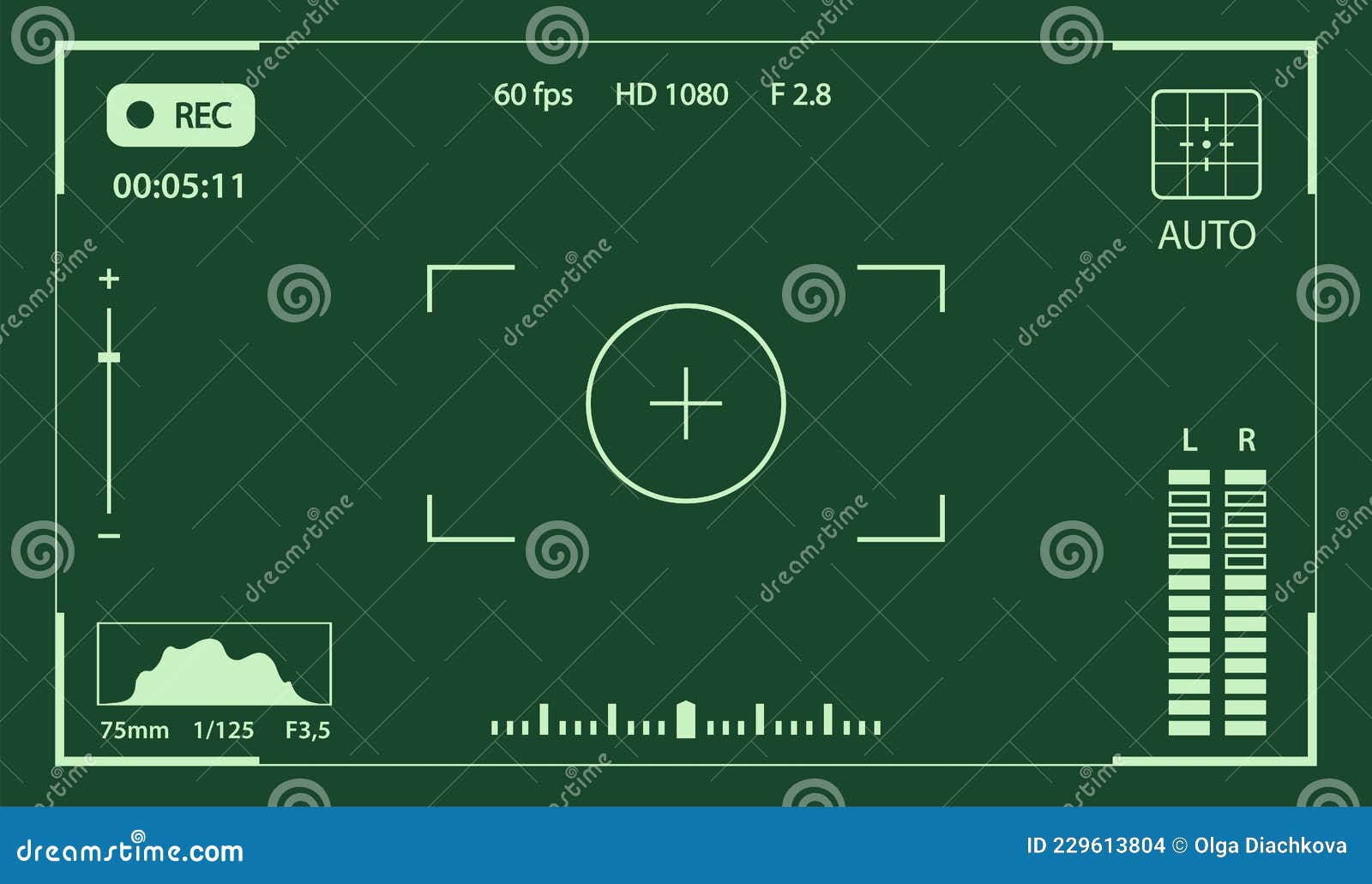 Night Camera Military Viewfinder Overlay Stock Vector - Illustration of ...