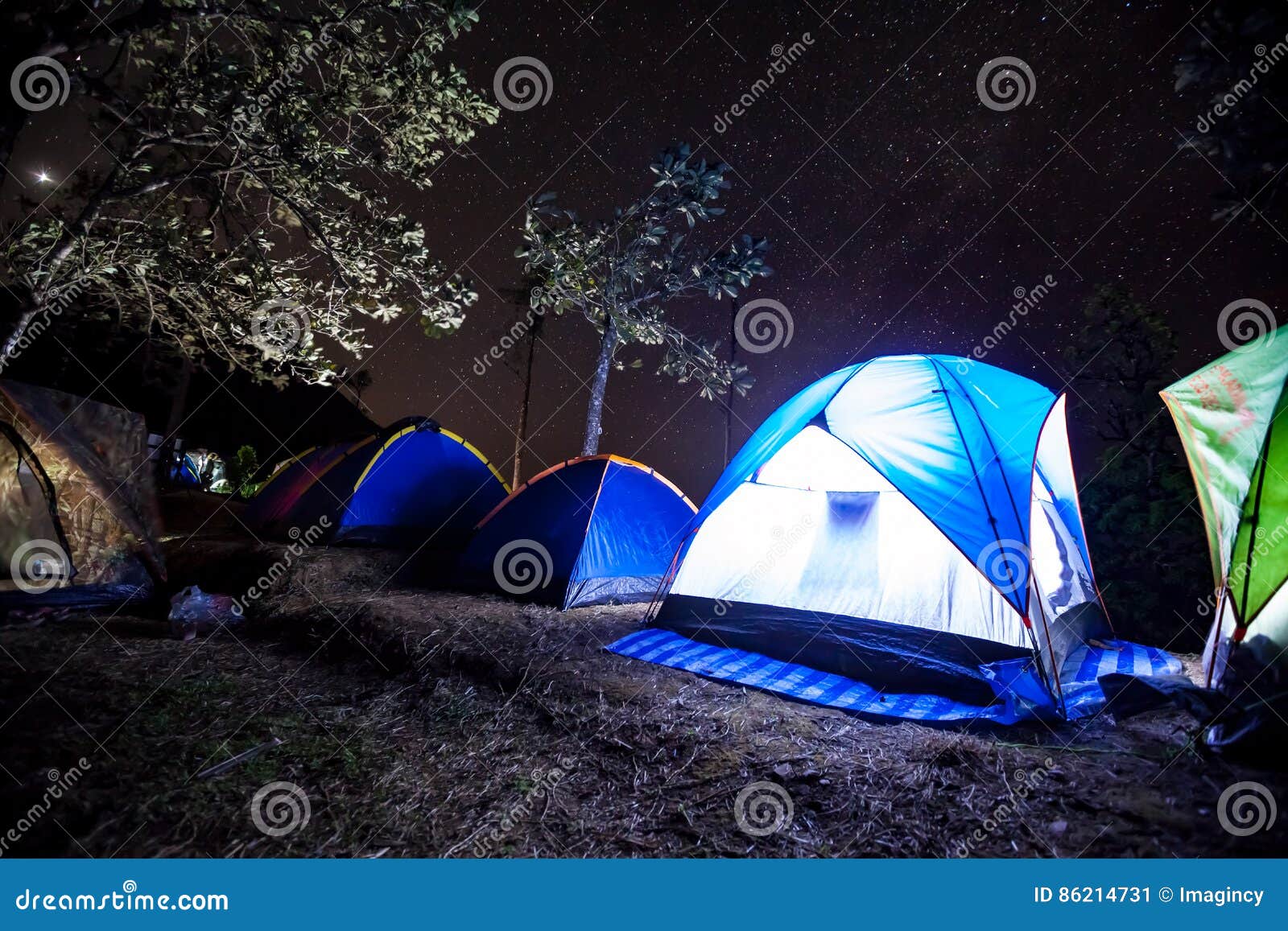 Night camping stock image. Image of outdoor, landscape - 86214731