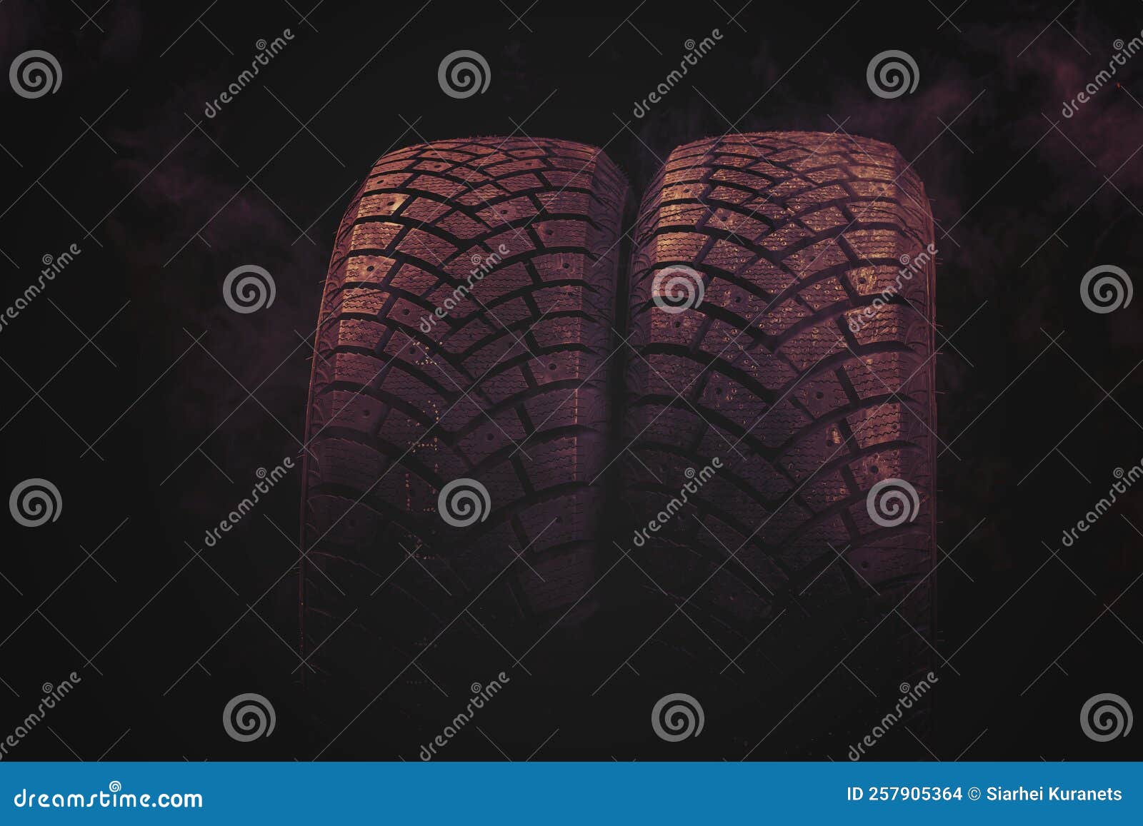 Night. the Car Tire is Black. Lighting with a Flashlight Stock Photo ...
