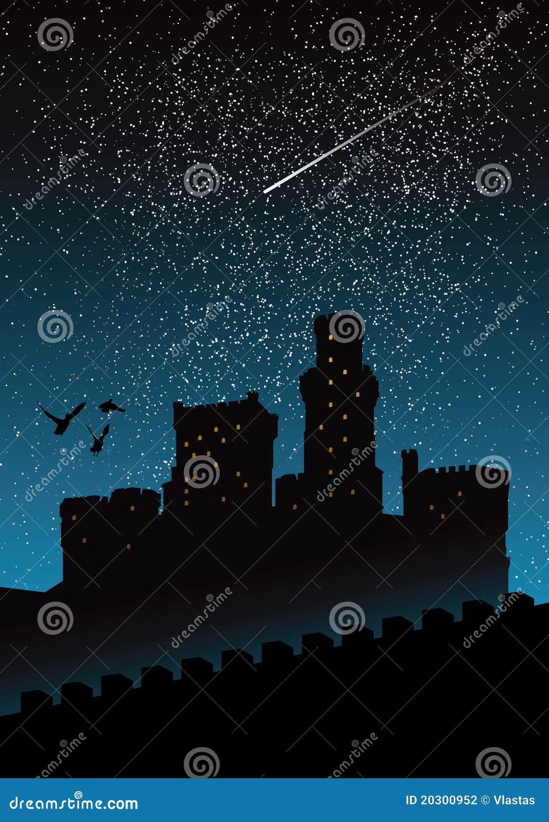 Night castle stock vector. Illustration of mysterious - 20300952