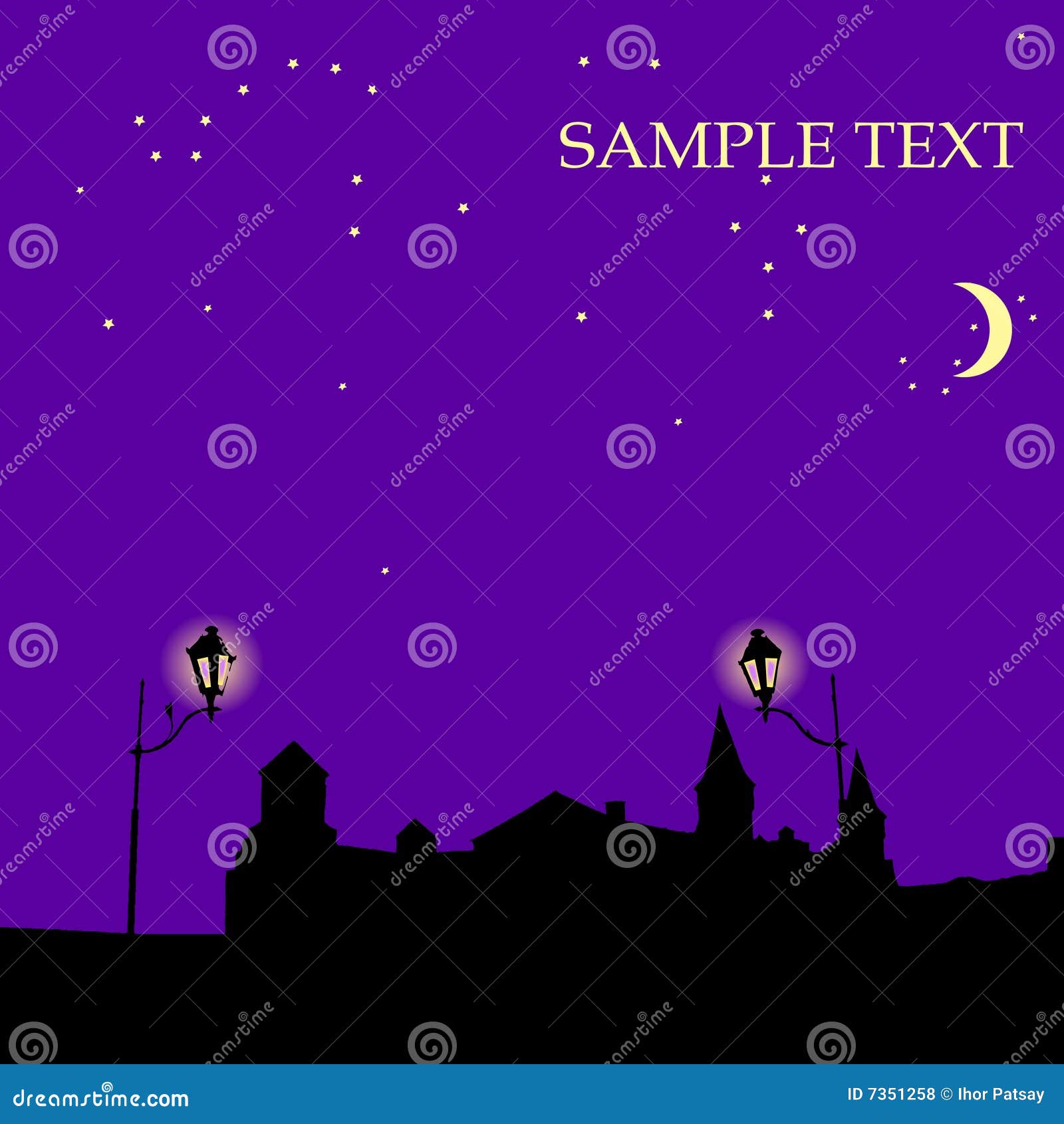 Night castle stock vector. Illustration of light, building - 7351258