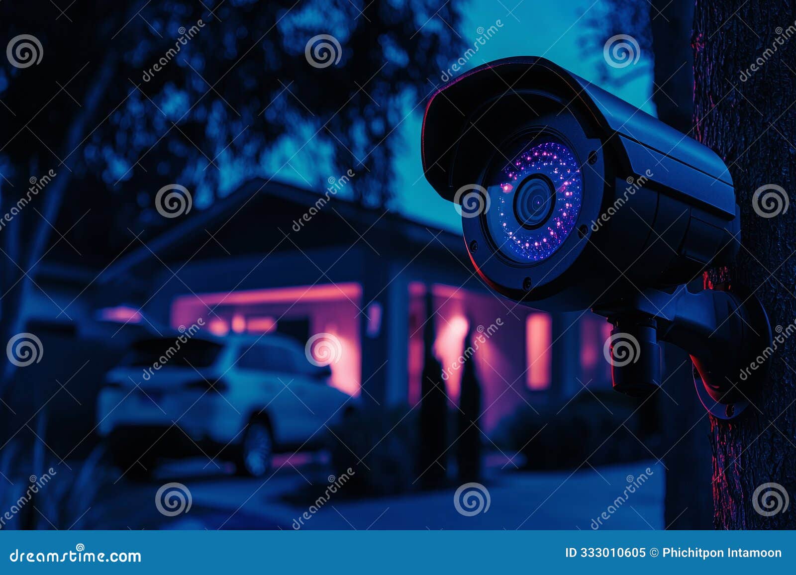 In the Night on CCTV Security Camera, Protect Your Home from Thieves ...