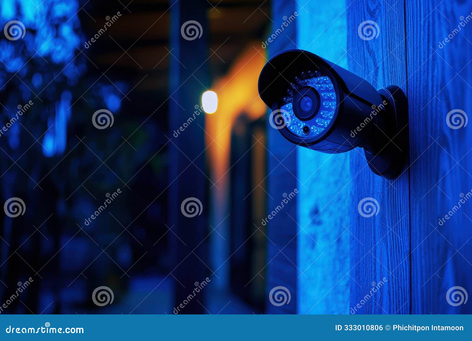 In the Night on CCTV Security Camera, Protect Your Home from Thieves ...