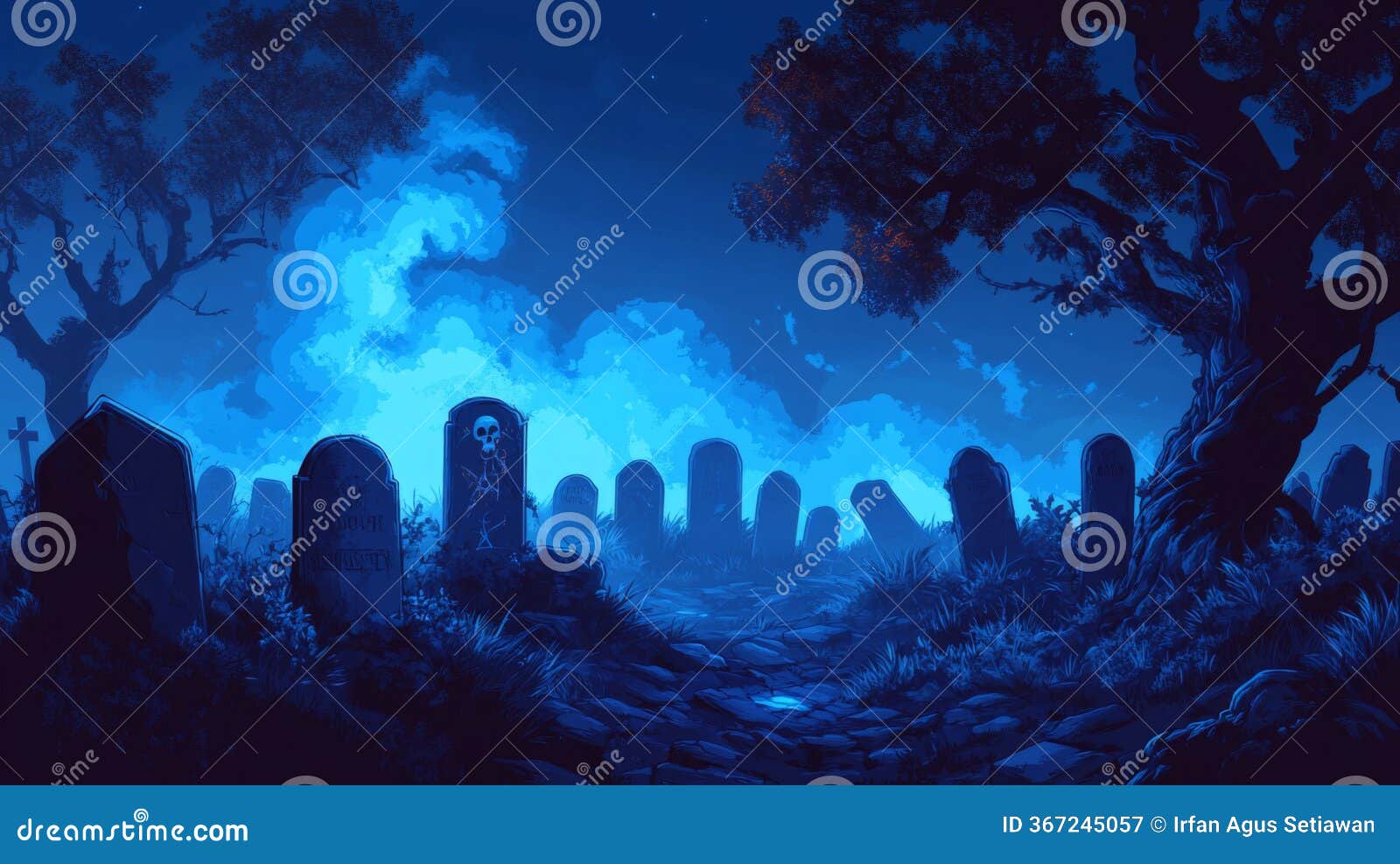 Night Cemetery Scene Pixel Art Royalty-Free Stock Photo | CartoonDealer ...