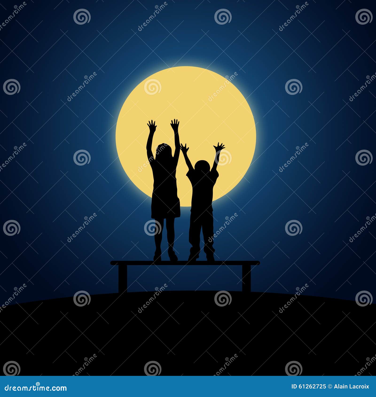 Night children stock illustration. Illustration of joyful - 61262725