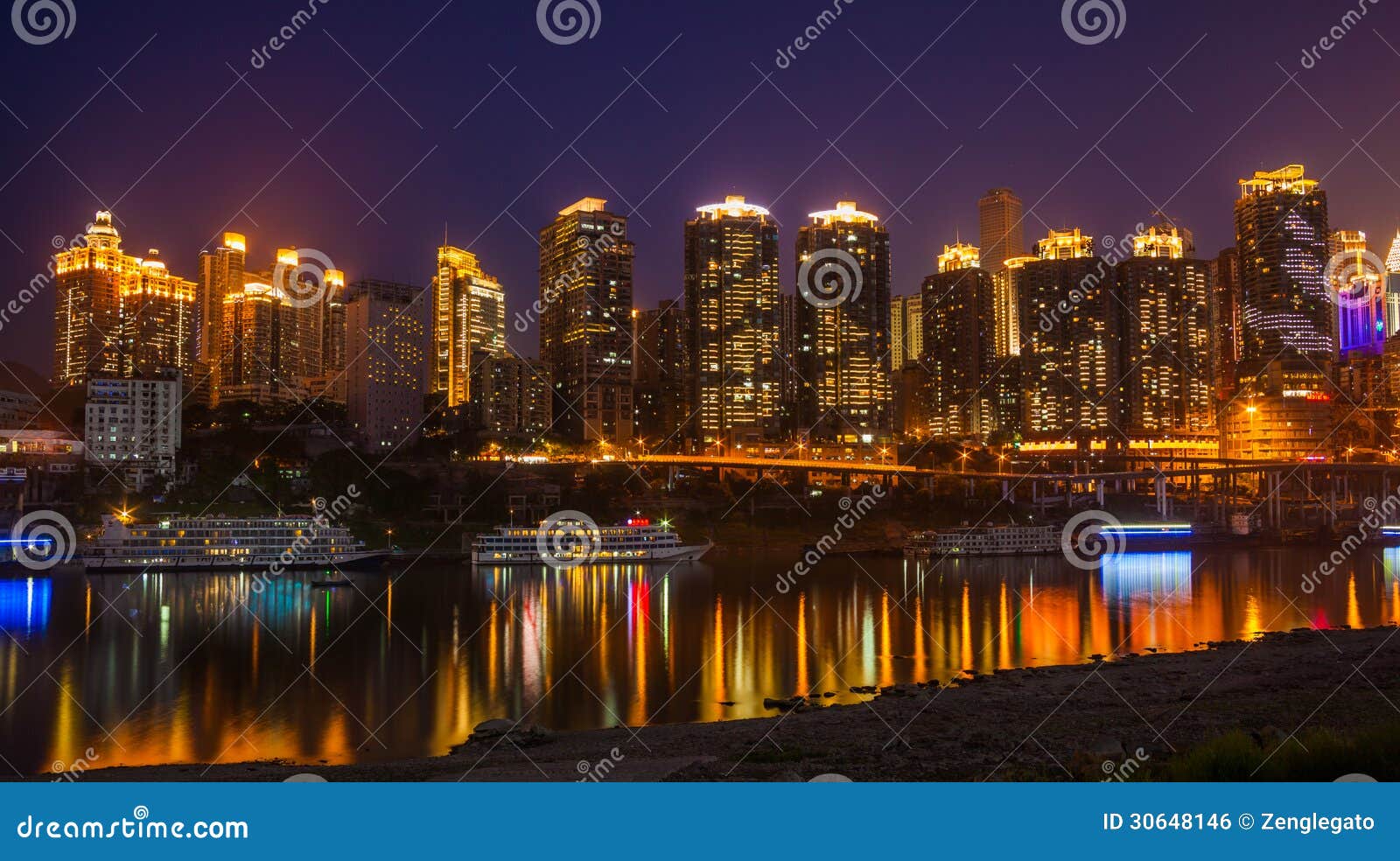 Night in Chongqing editorial photo. Image of nightscape - 30648146