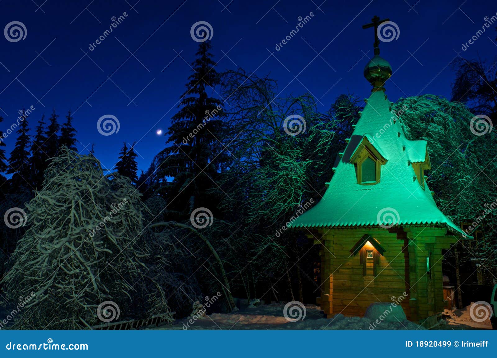 Night church stock image. Image of temple, religion, russia - 18920499