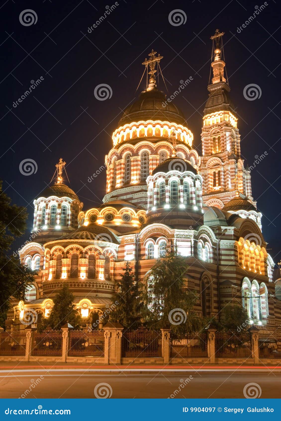 Night church stock image. Image of orthodox, europe, lights - 9904097