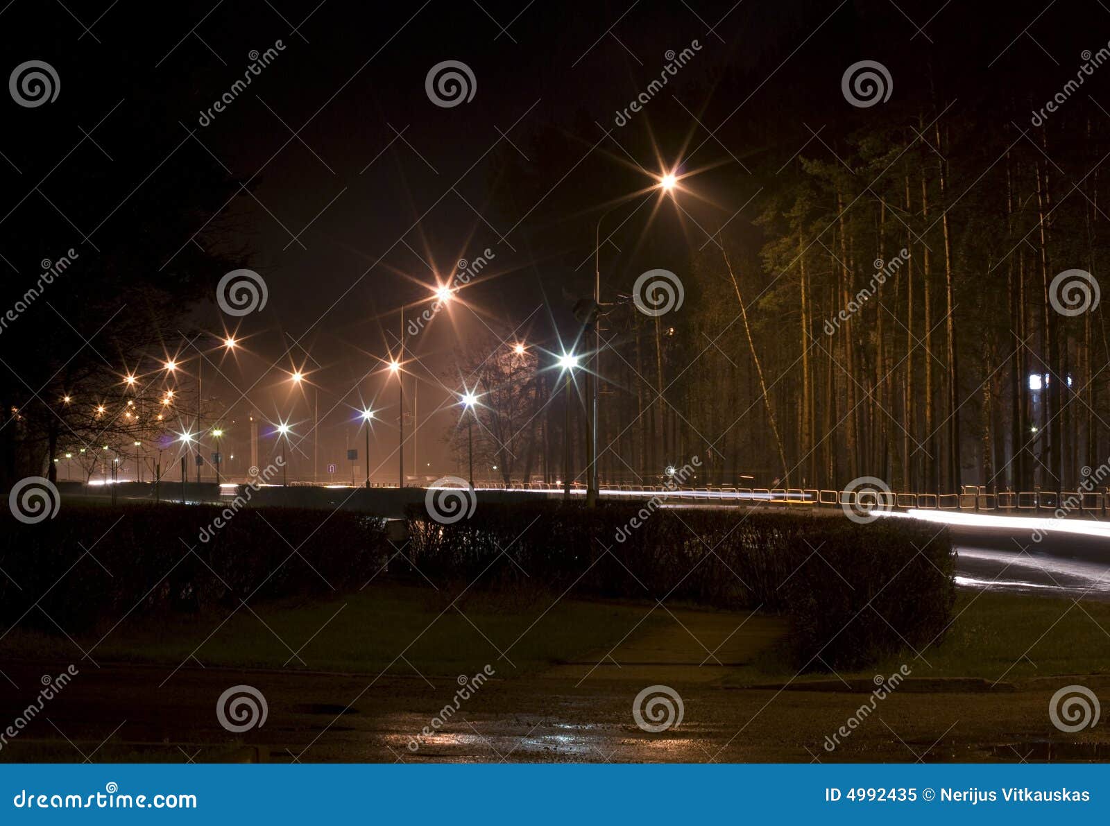Night in city stock image. Image of arts, landscapes, visaginas - 4992435