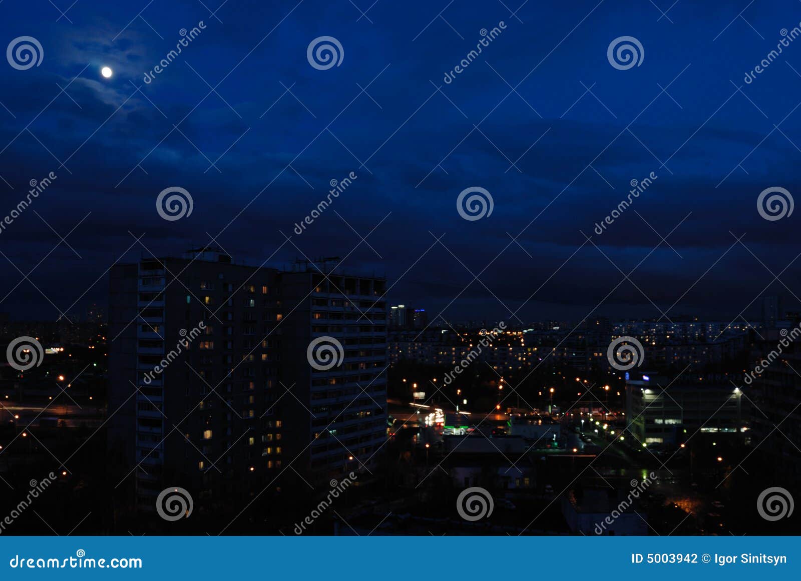 Night city stock photo. Image of blue, suburb, brightness - 5003942