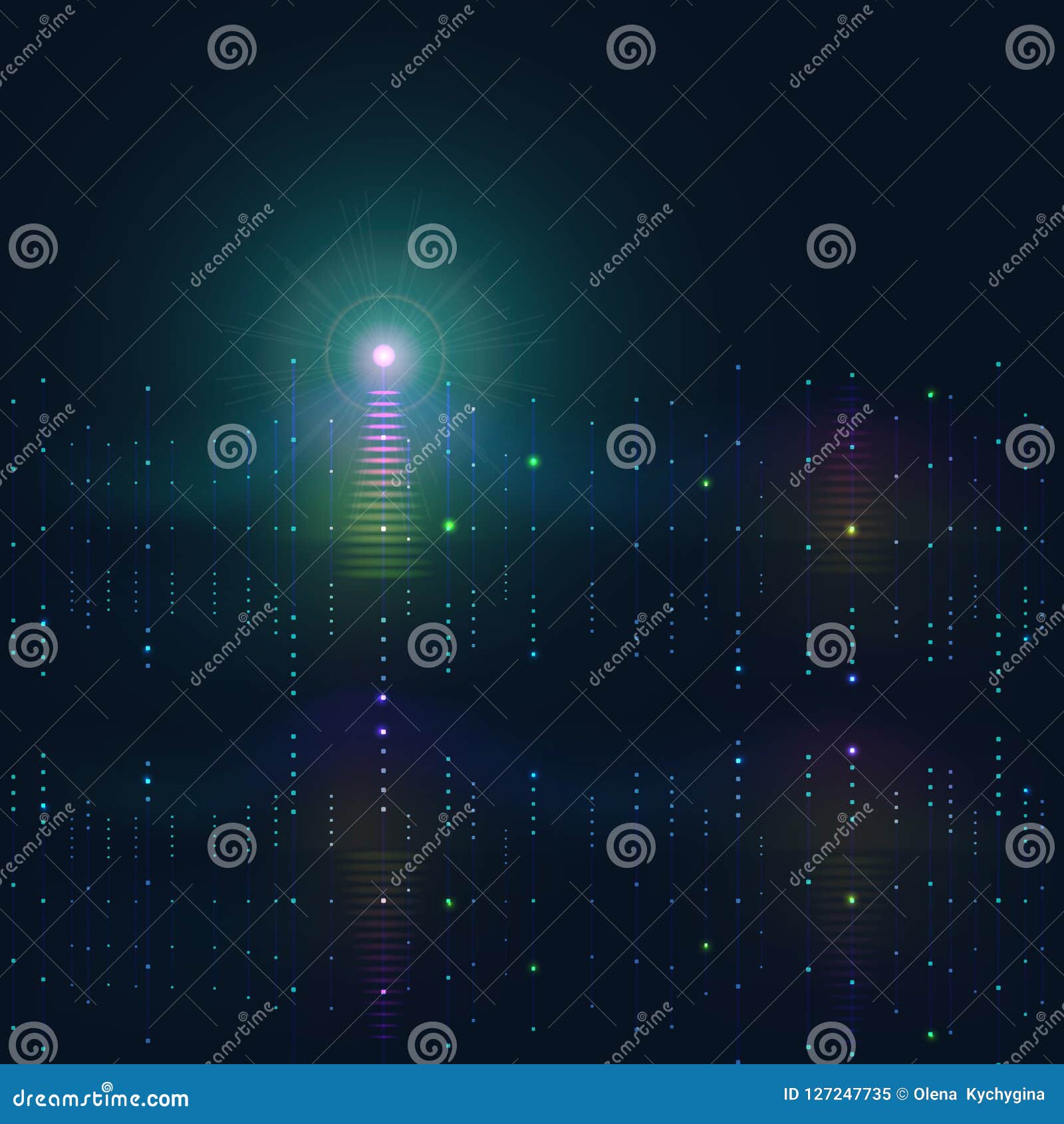 Night City Background. Big Data Visualization Stock Illustration ...
