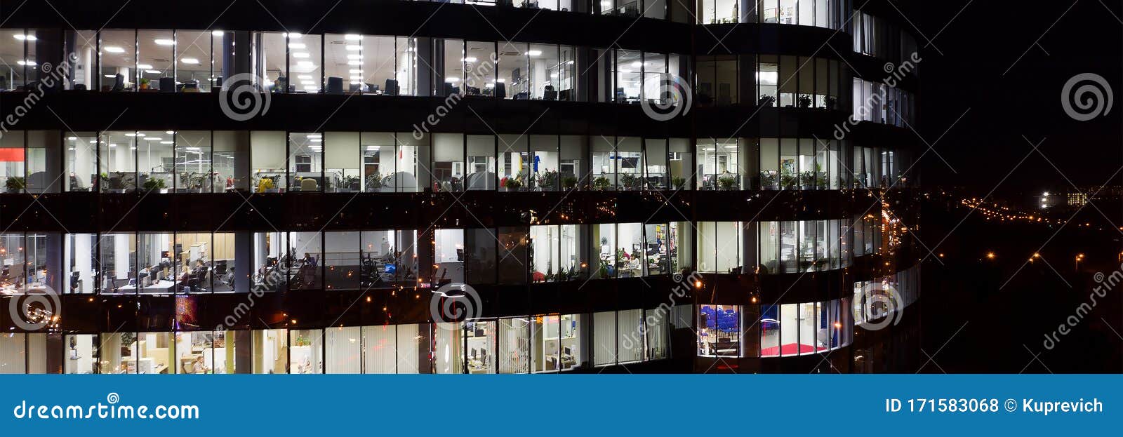 Night City Building Business Office Background Stock Photo - Image of ...