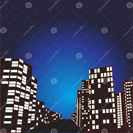 Night City Comic Background Stock Vector - Illustration of city, panel ...
