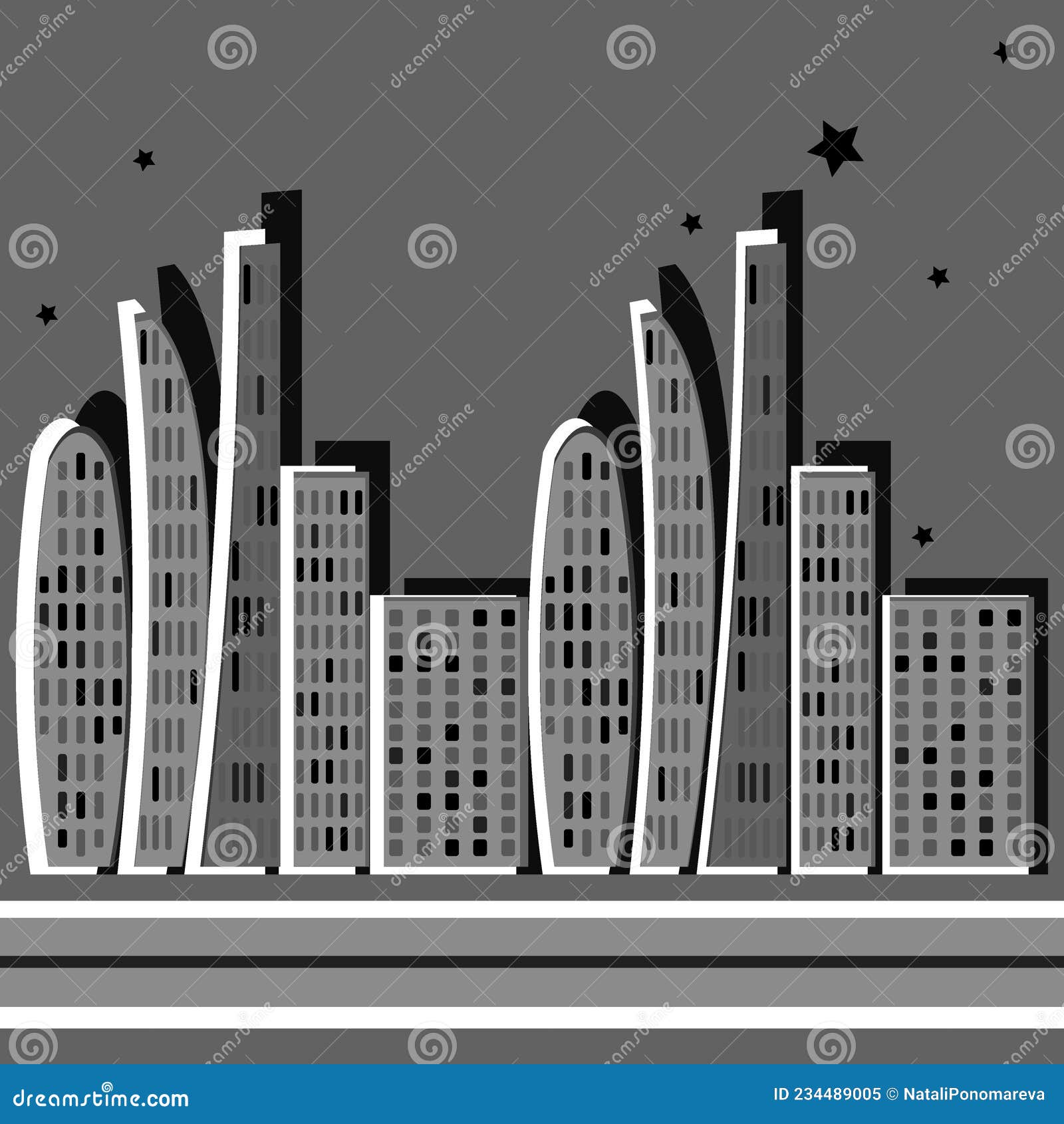 Night City - Graphics. Megalopolis, Modern Architecture Stock Vector ...