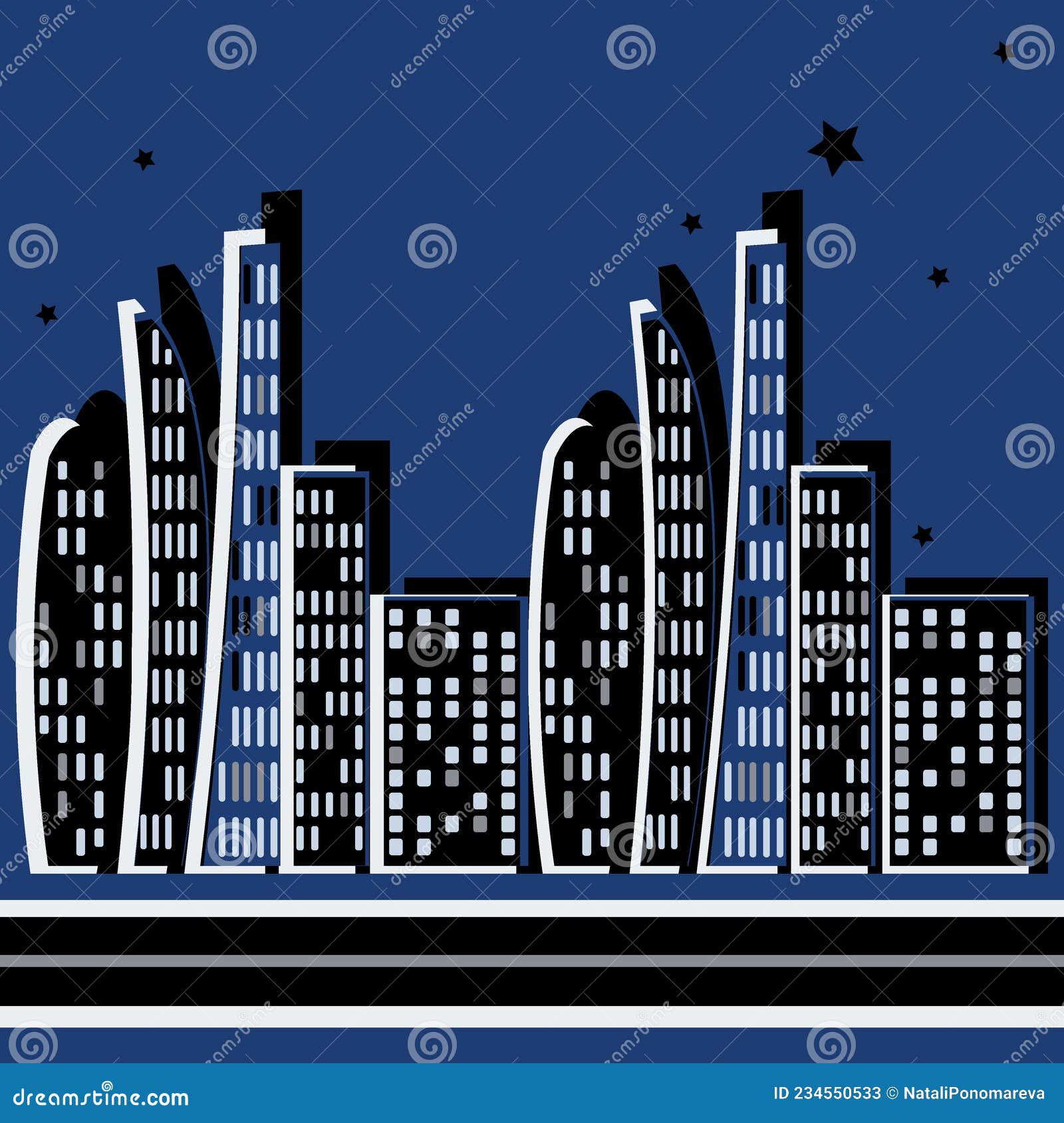 Night City - Graphics. Megalopolis, Modern Architecture Stock Vector ...