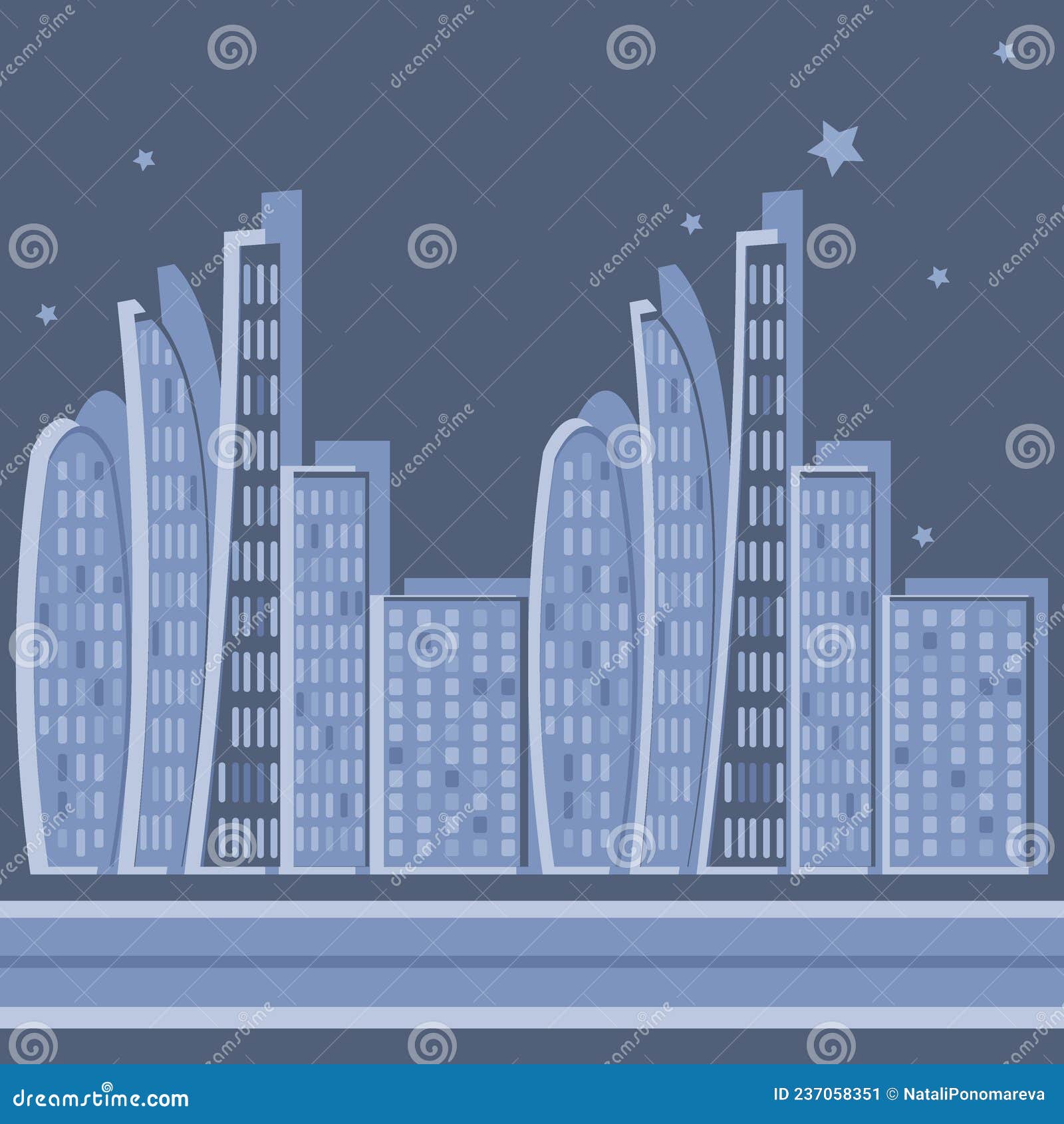 Night City - Graphics. Megalopolis, Modern Architecture Stock Vector ...