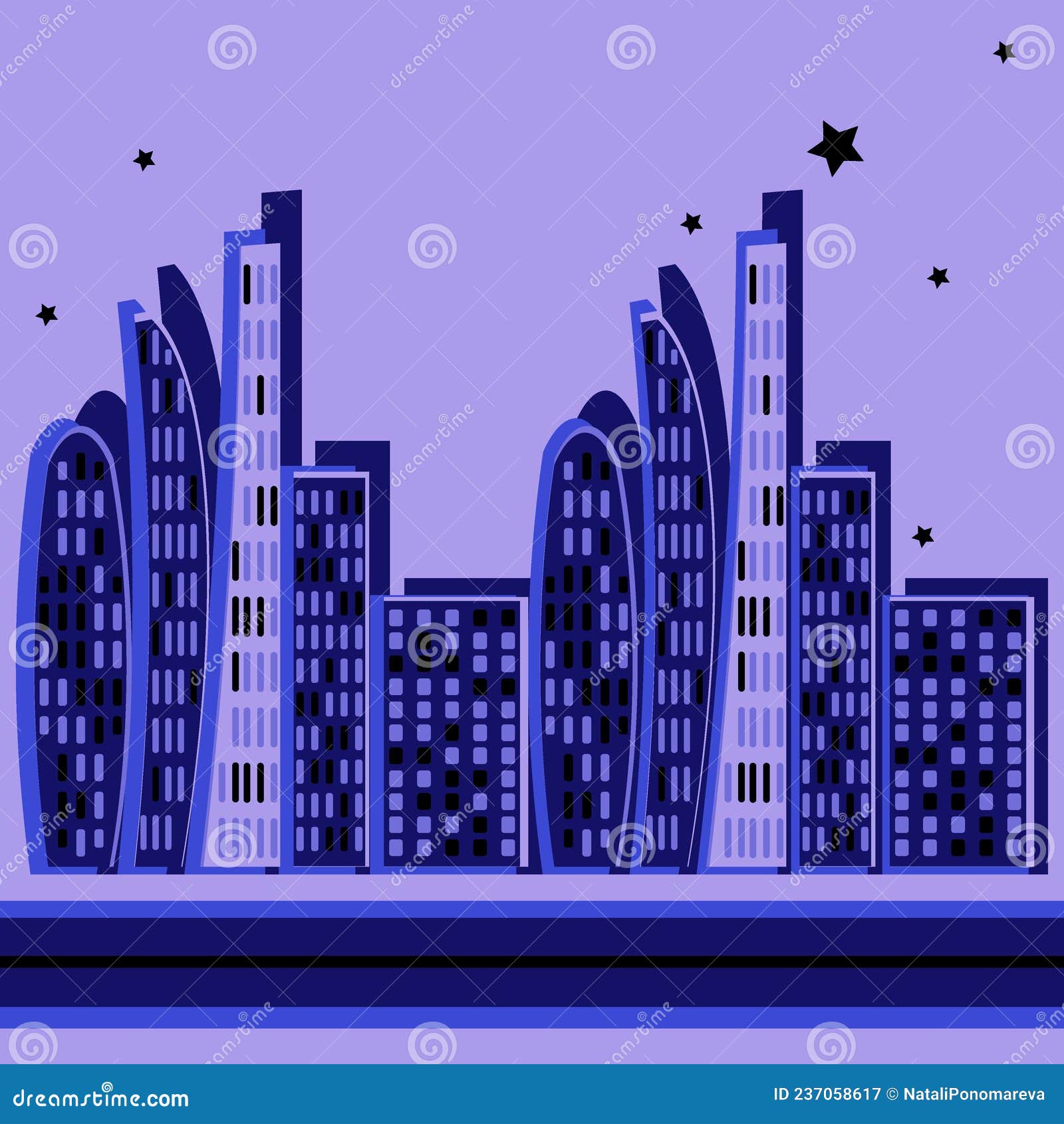 Night City - Graphics. Megalopolis, Modern Architecture Stock Vector ...