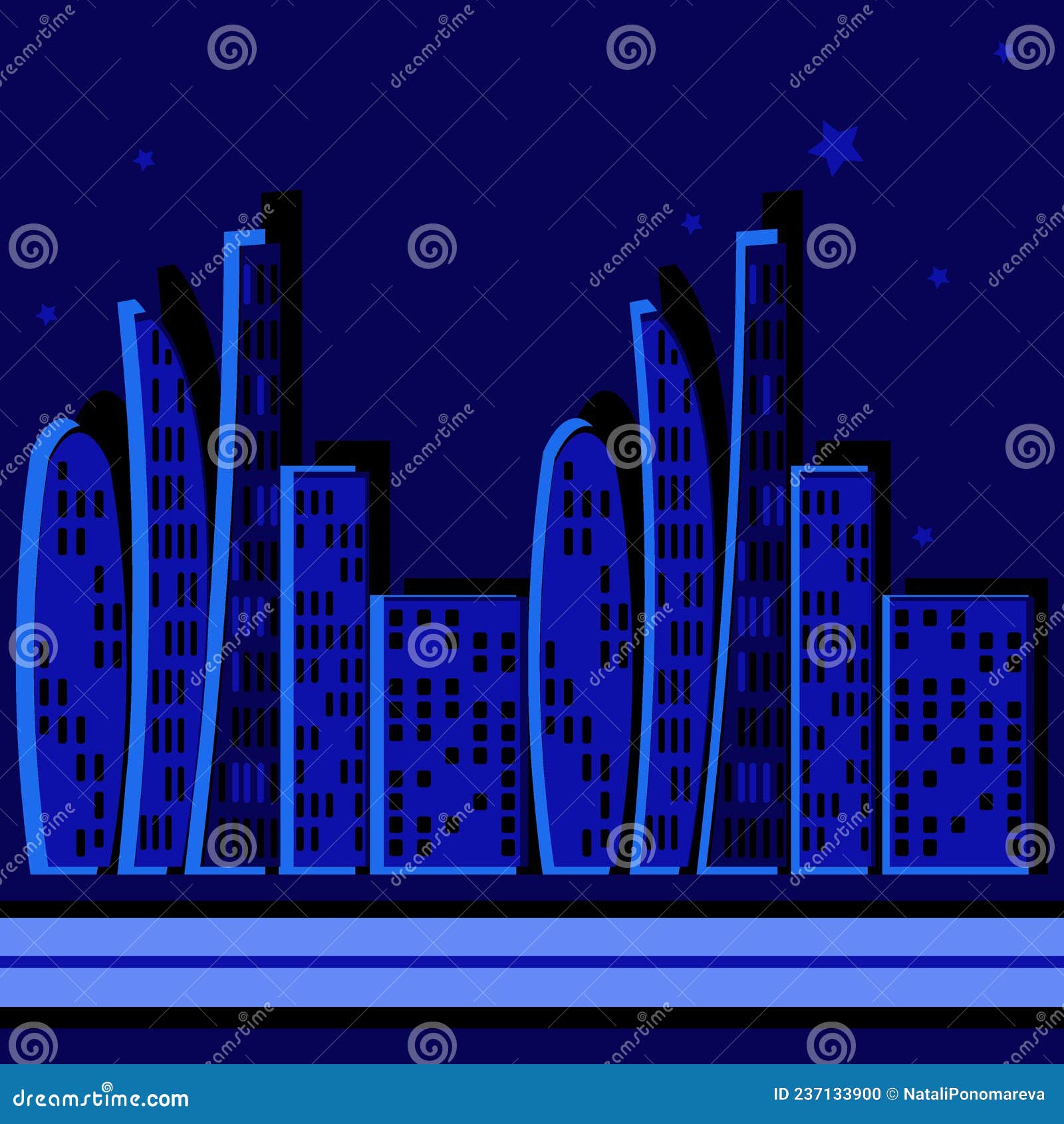 Night City - Graphics. Megalopolis, Modern Architecture Stock Vector ...