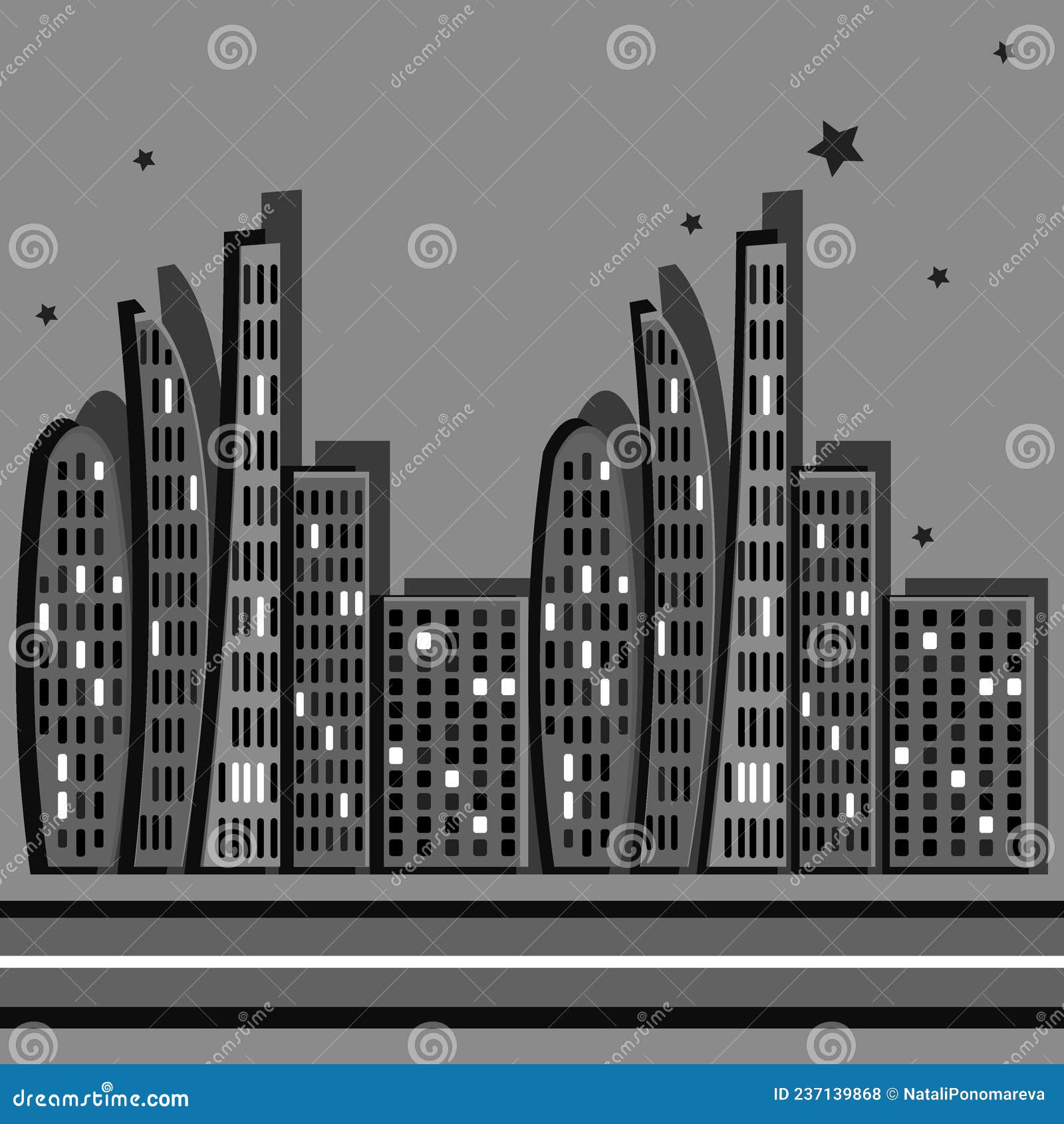 Night City - Graphics. Megalopolis, Modern Architecture Stock Vector ...