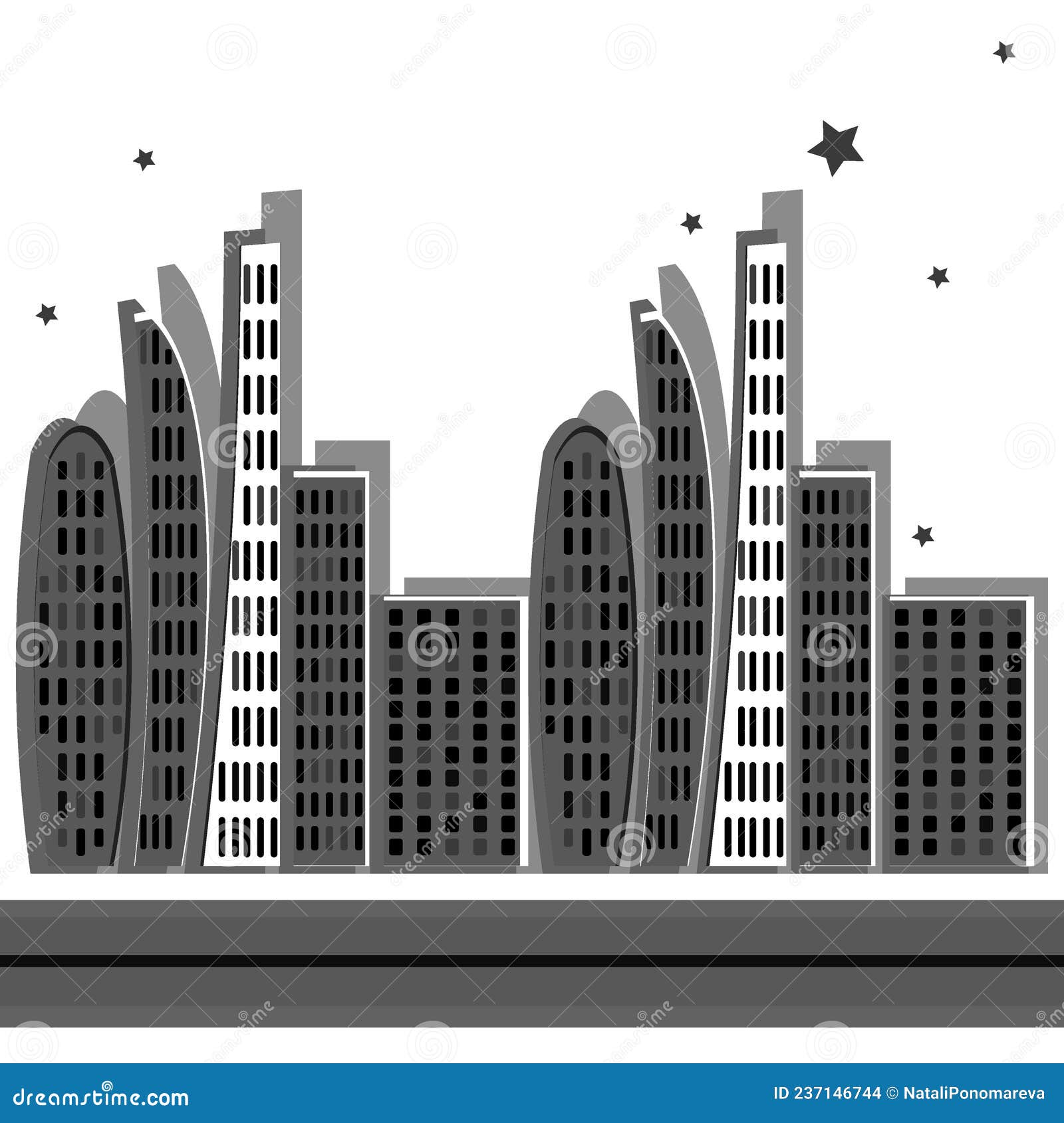 Night City - Graphics. Megalopolis, Modern Architecture Stock Vector ...
