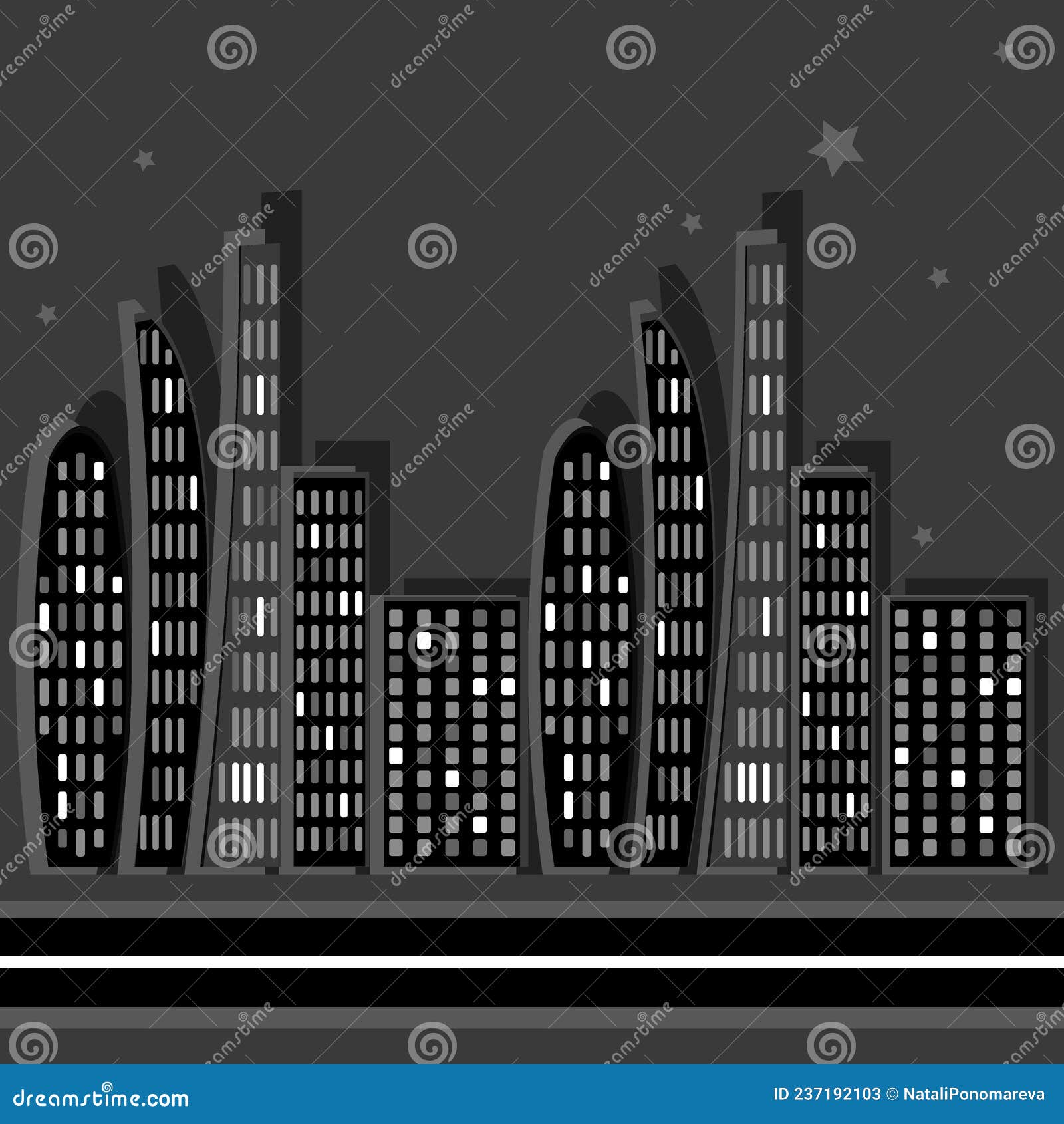 Night City - Graphics. Megalopolis, Modern Architecture Stock Vector ...