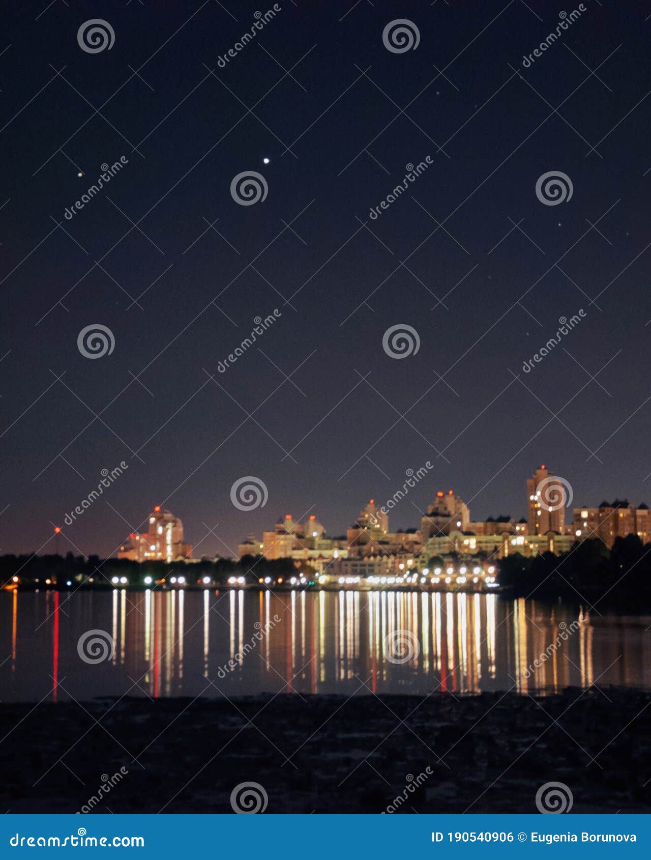 Night City, Night Landscape, Reflections, Beautiful Landscape Stock ...