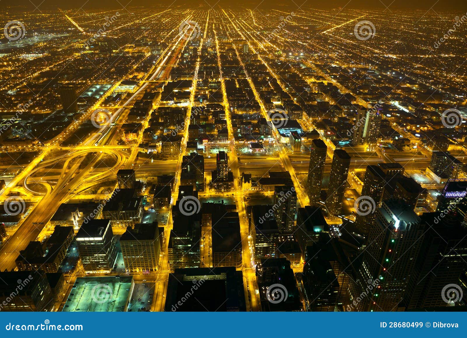 Night city lights stock image. Image of district, overpass - 28680499