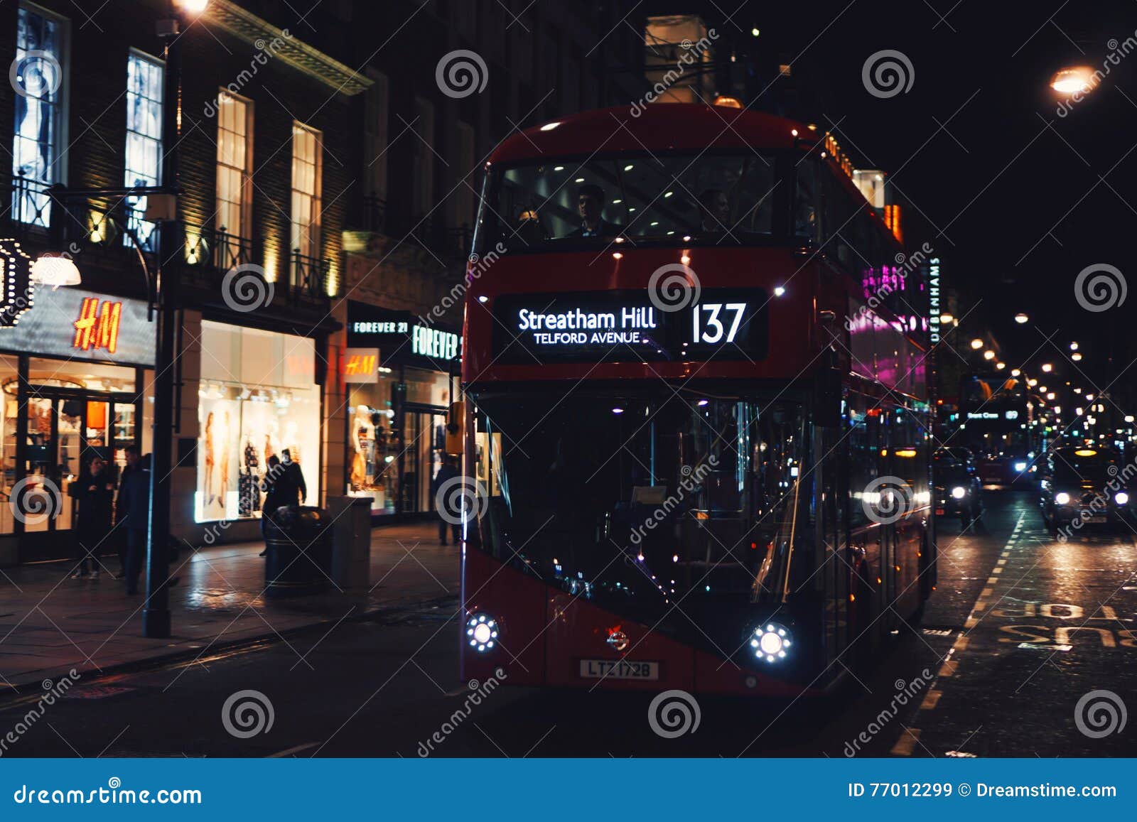 Night city editorial stock image. Image of color, street - 77012299