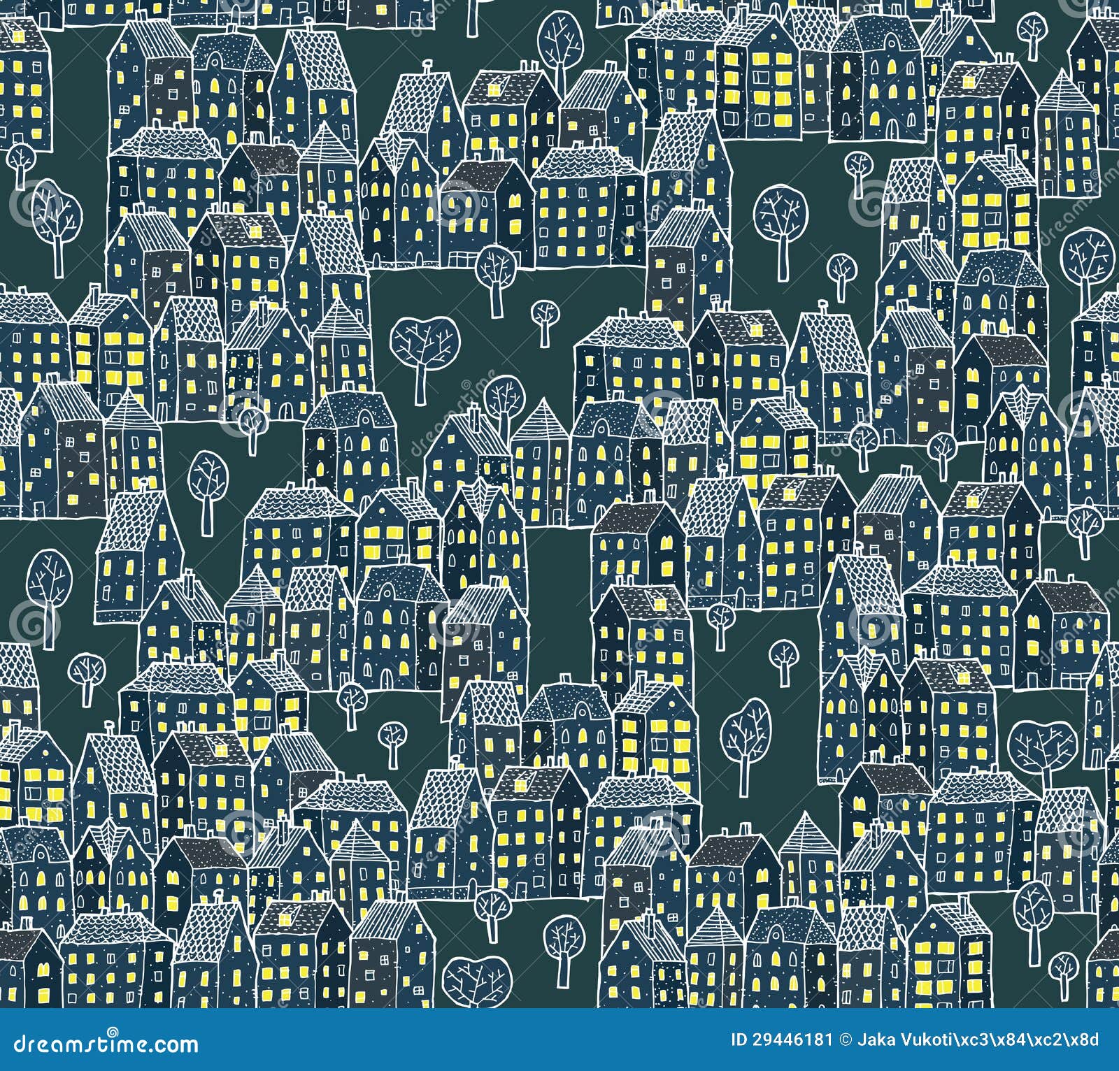 Night City Pattern stock vector. Illustration of night - 29446181