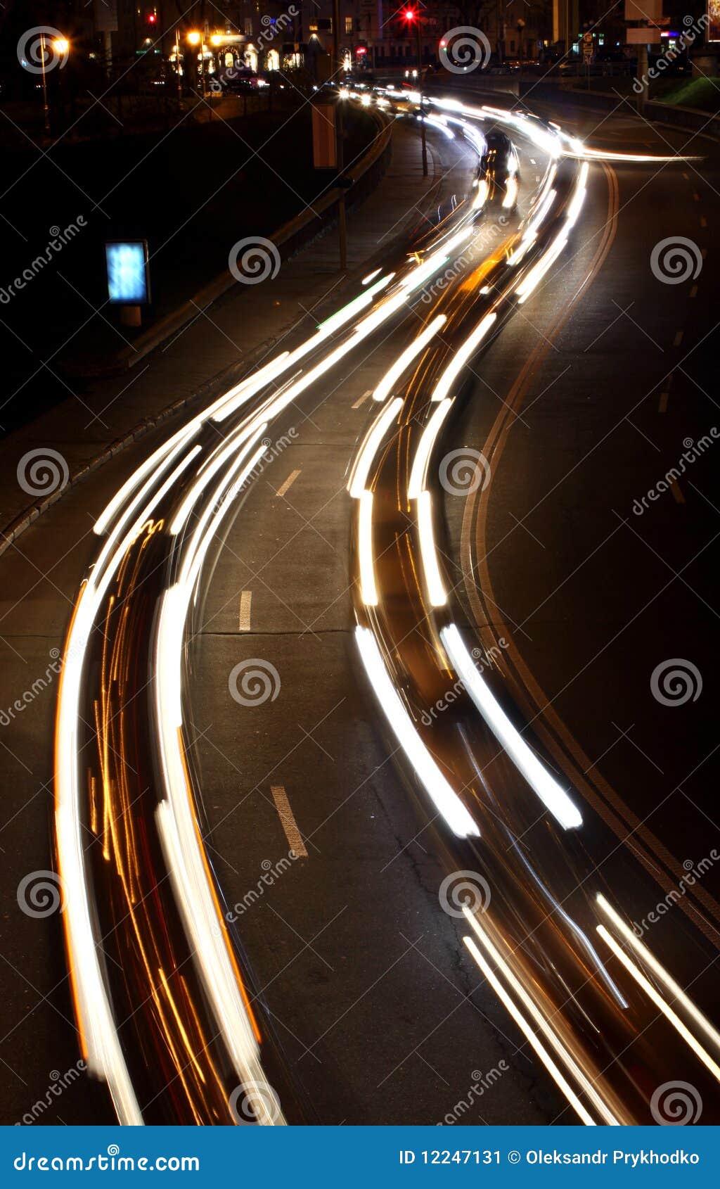 Night city road lights stock image. Image of dark, heavy - 12247131