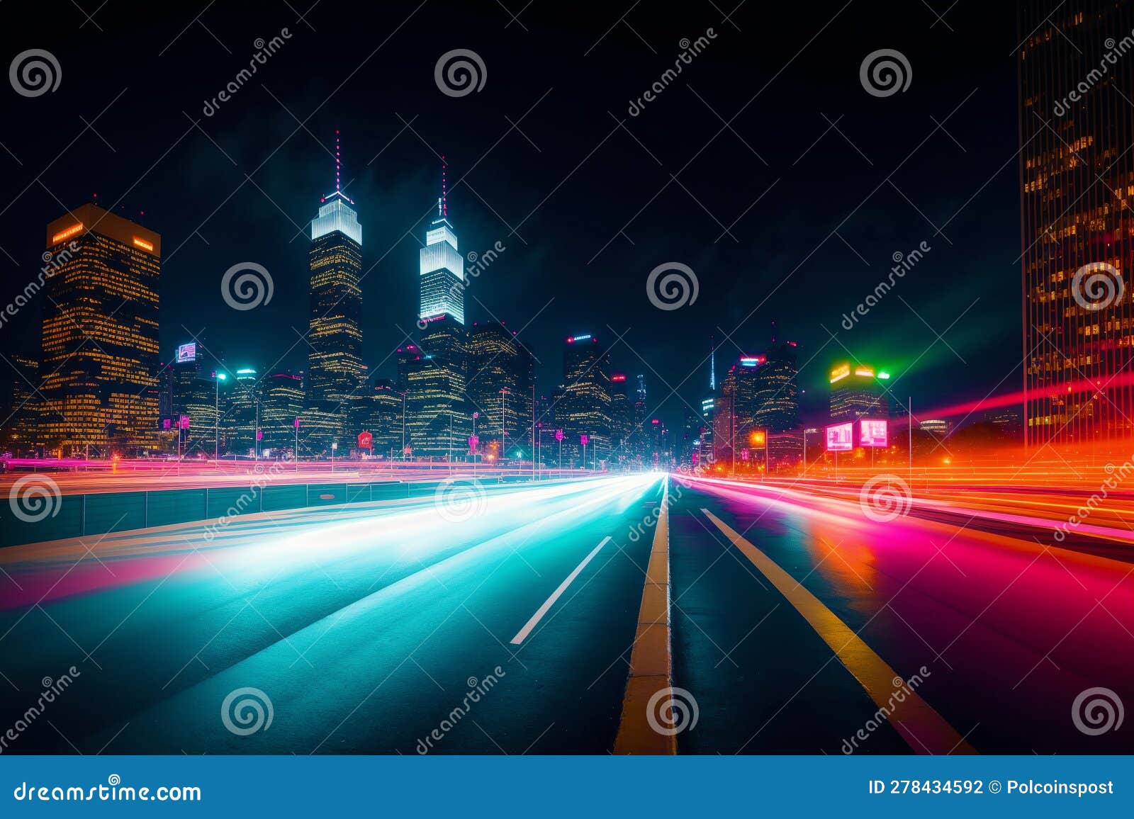 Night City Road. Pulse of the Metropolis. Navigating the Modern City ...
