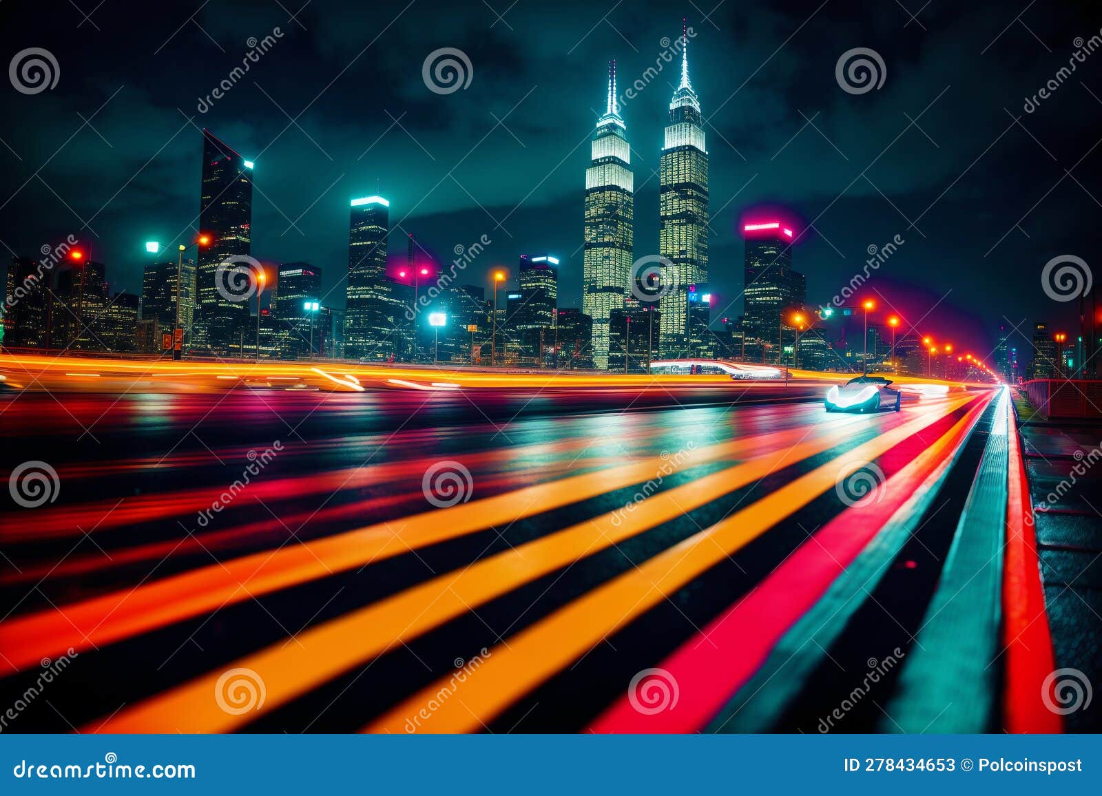 Night City Road. Pulse of the Metropolis. Navigating the Modern City ...