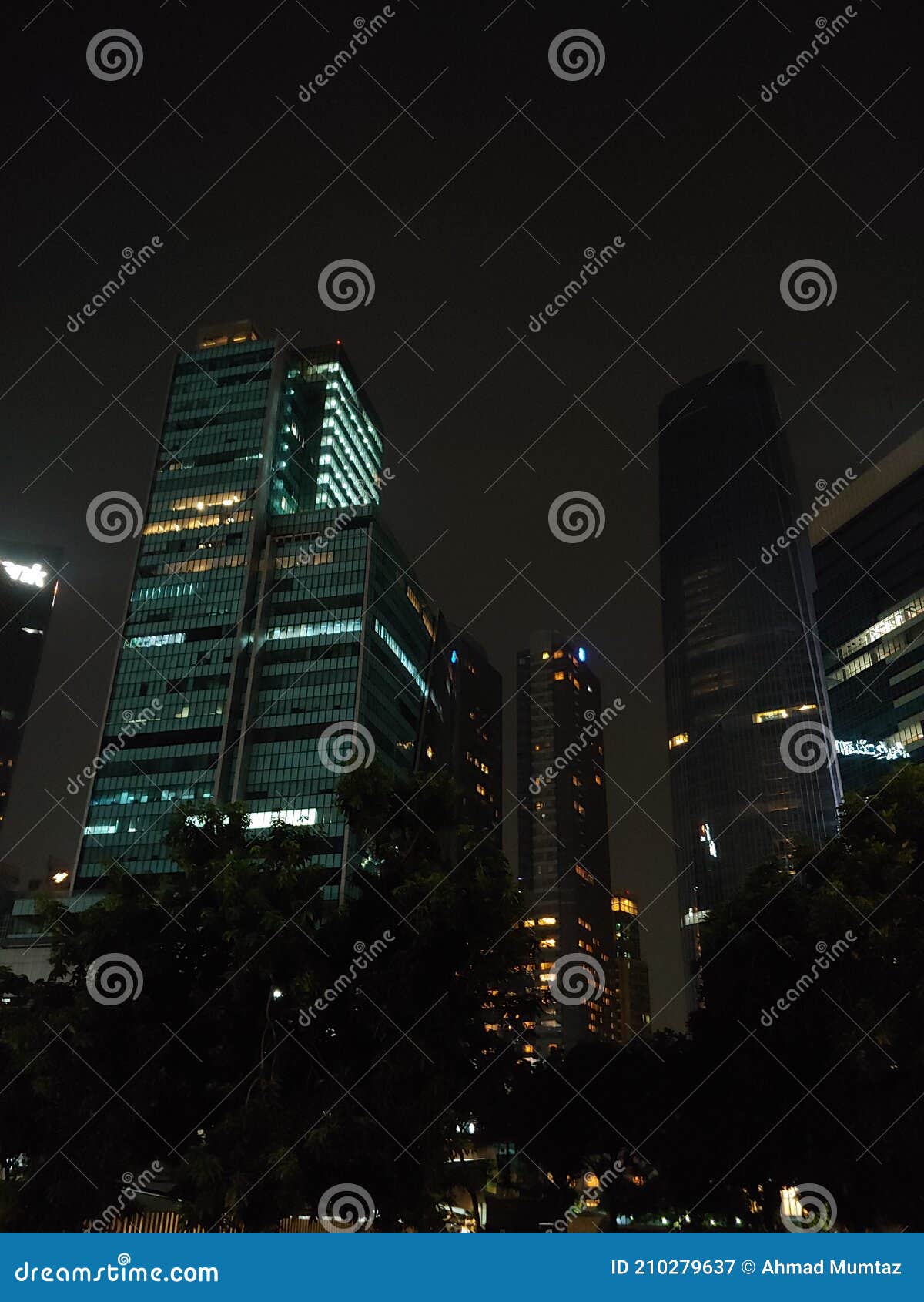 Night city scape stock image. Image of scape, building - 210279637