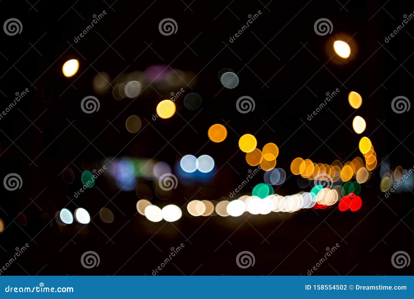 Night City Street Lights Bokeh Background. Horizontal. Stock Photo ...