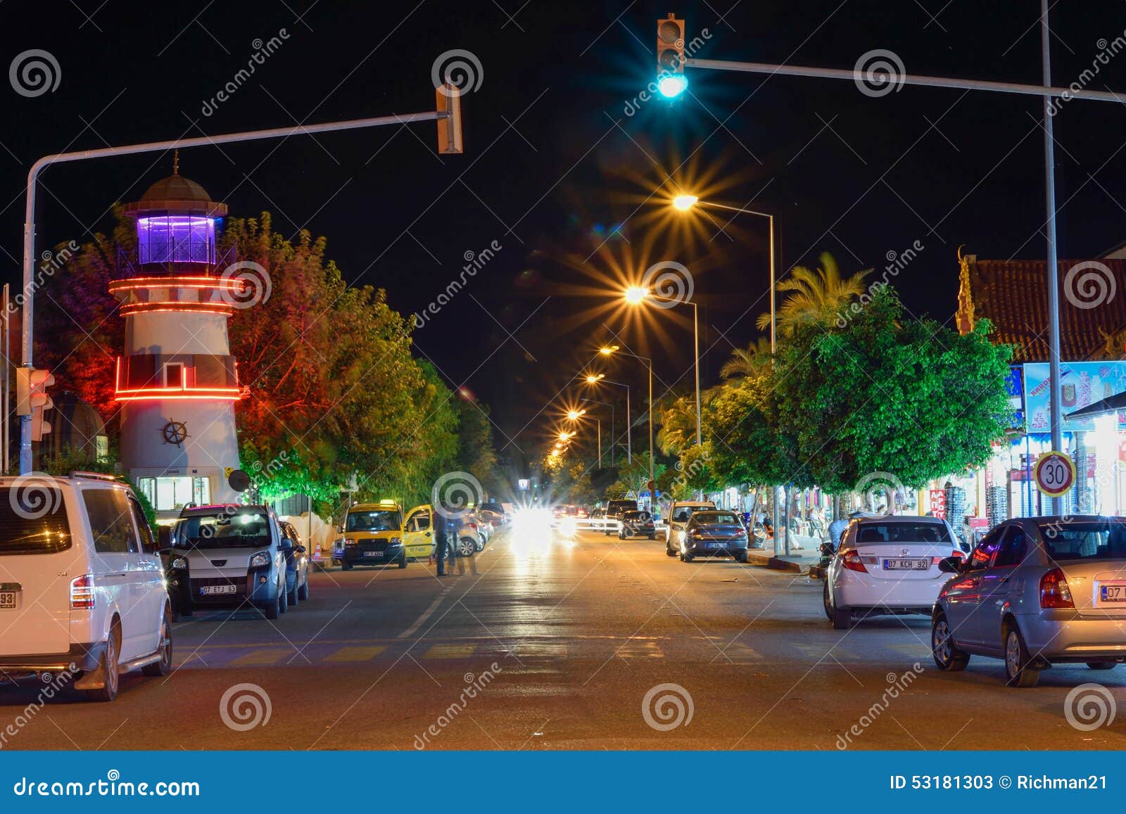 Night City Suburb of Kiris in Kemer. Turkey Editorial Stock Photo ...