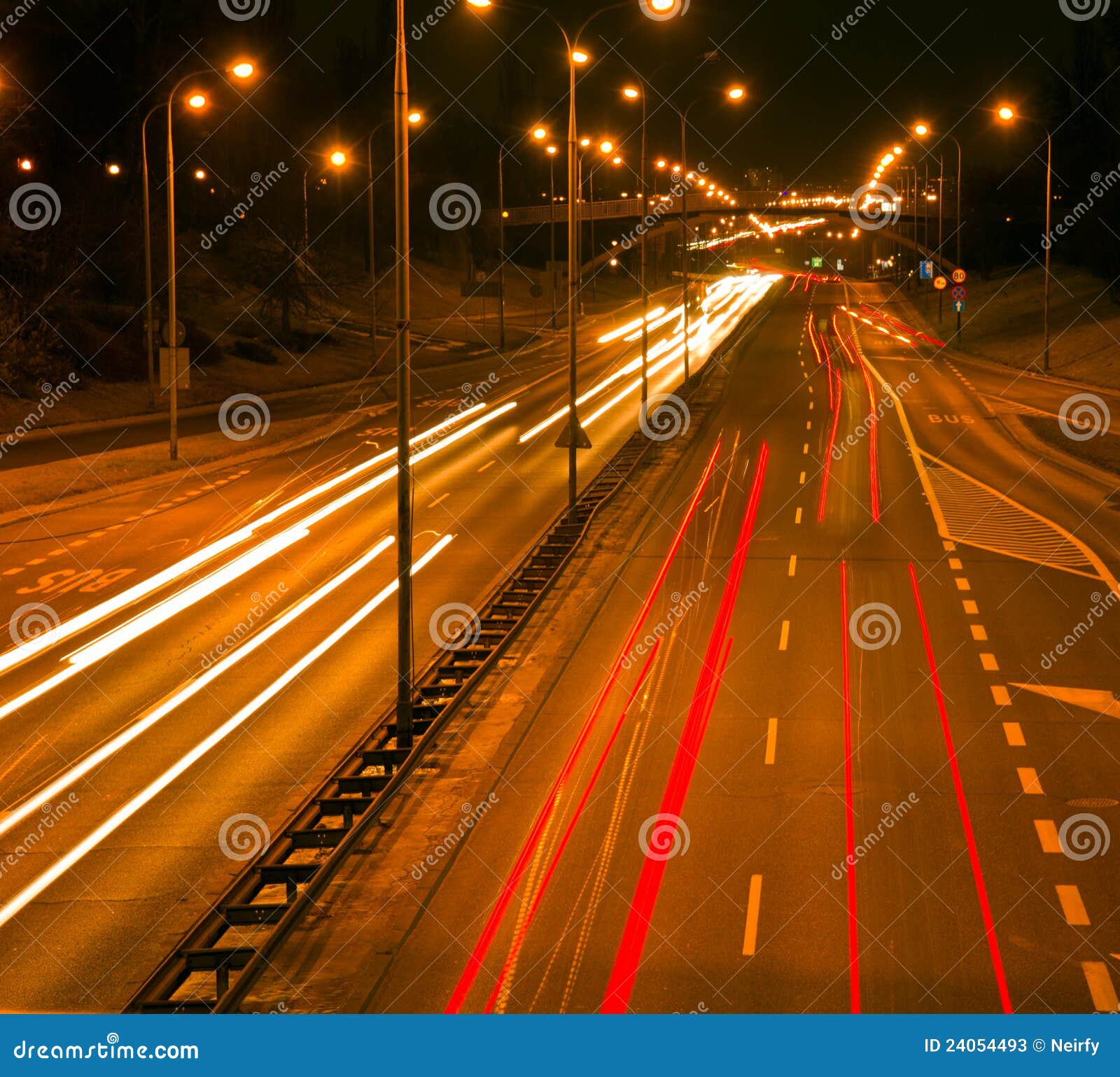 Night city traffic stock image. Image of light, line - 24054493