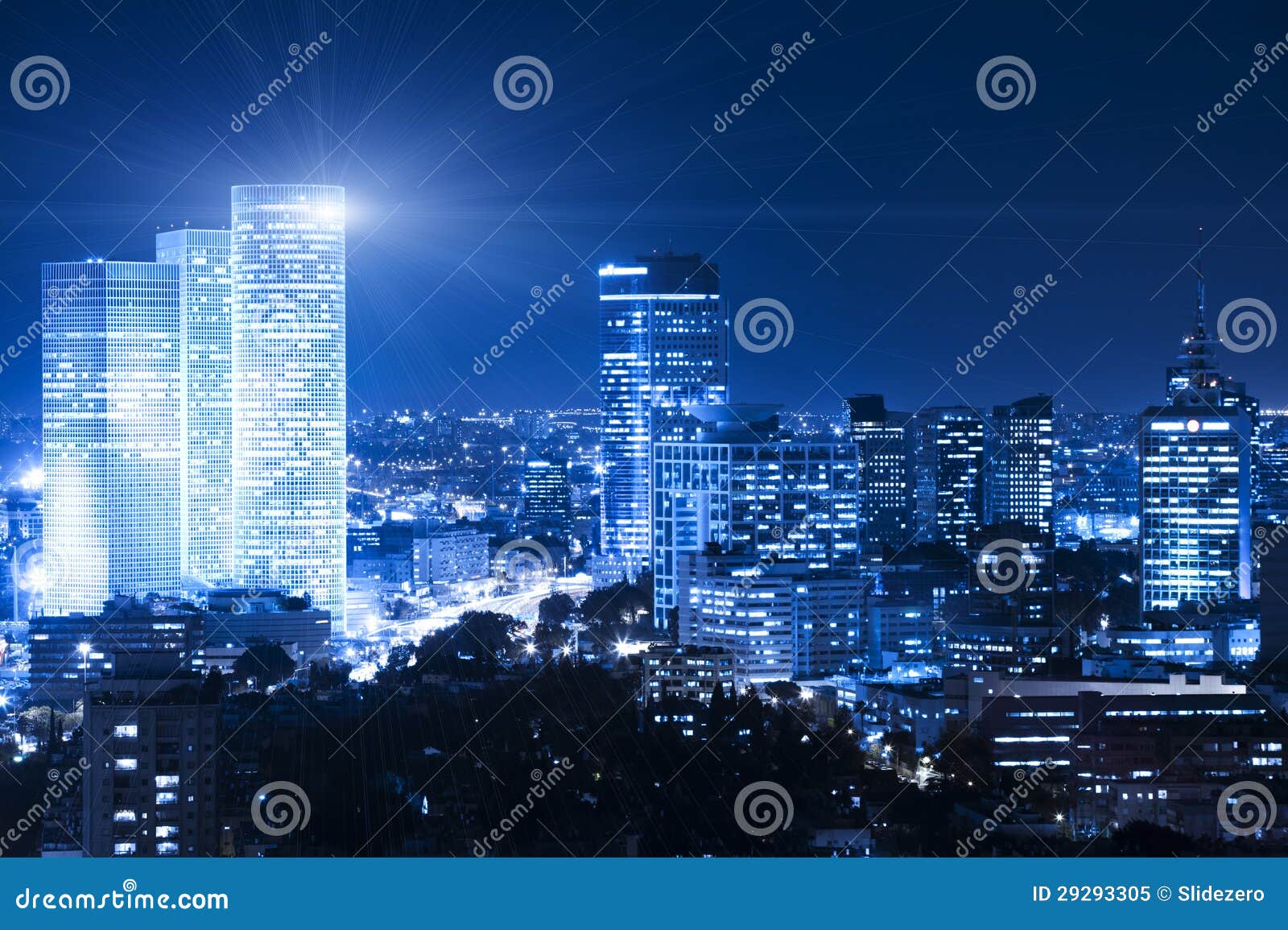 Night Cityscape stock image. Image of illuminated, city - 29293305