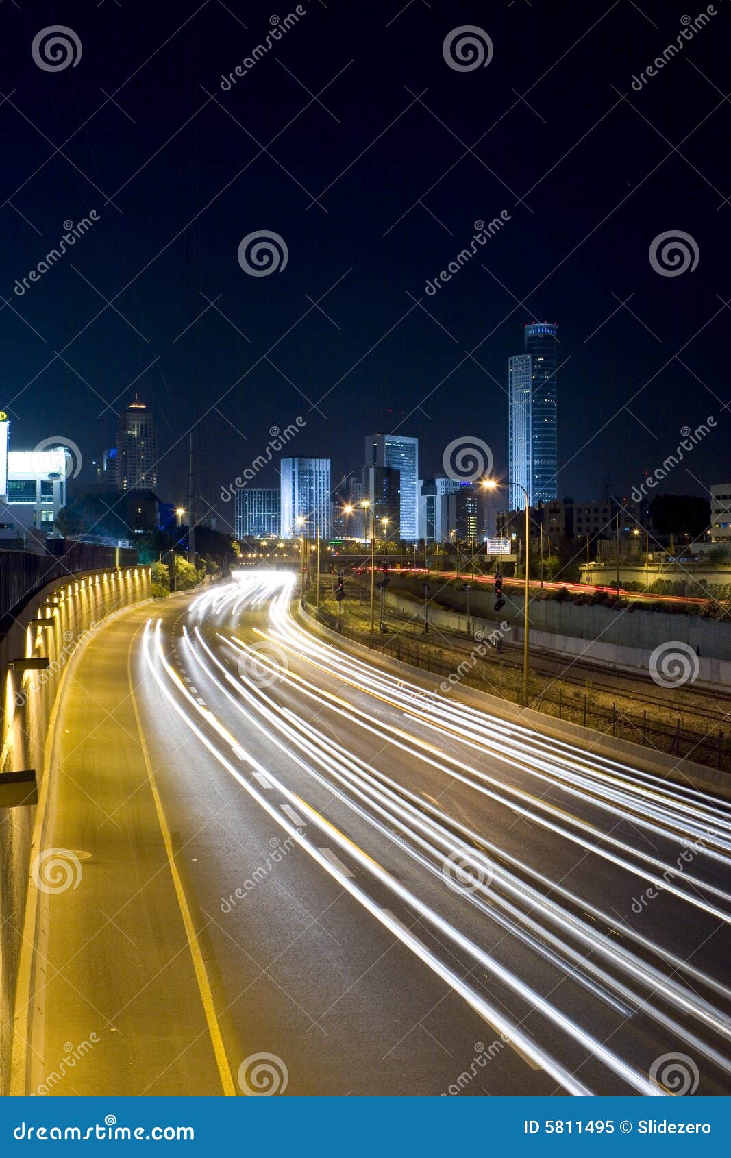 The night cityscape stock image. Image of abstract, downtown - 5811495