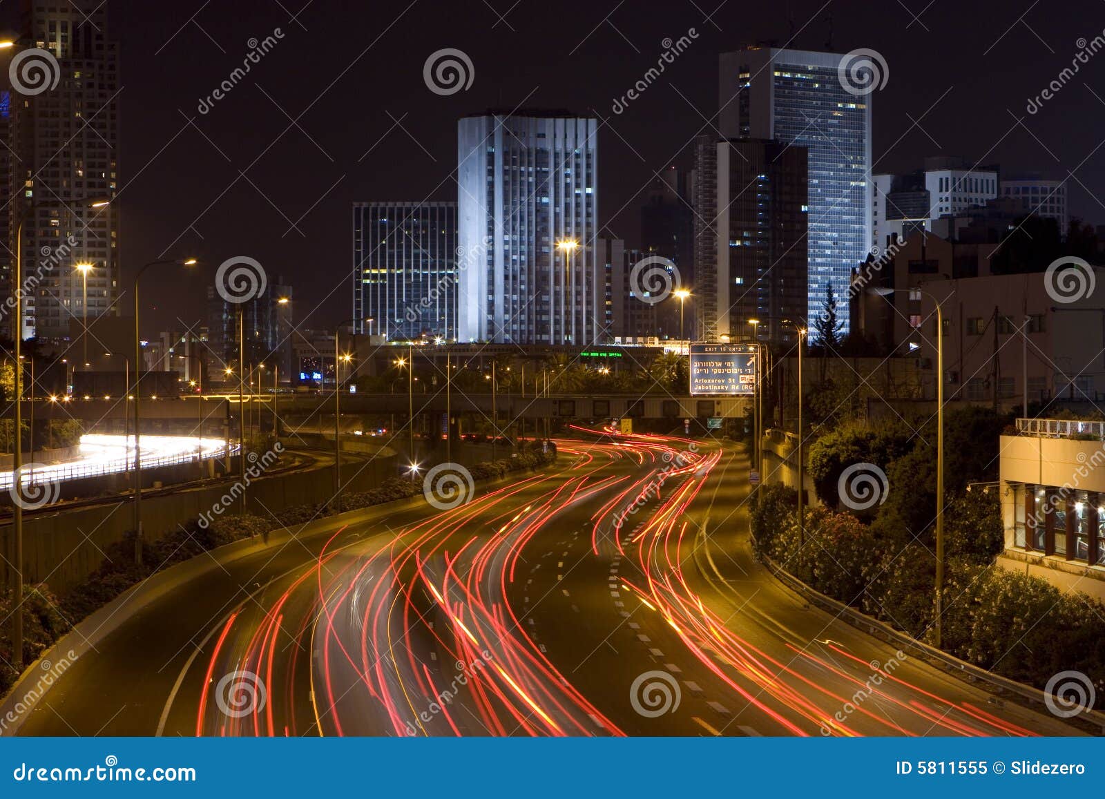 The night cityscape stock image. Image of driving, cityscape - 5811555