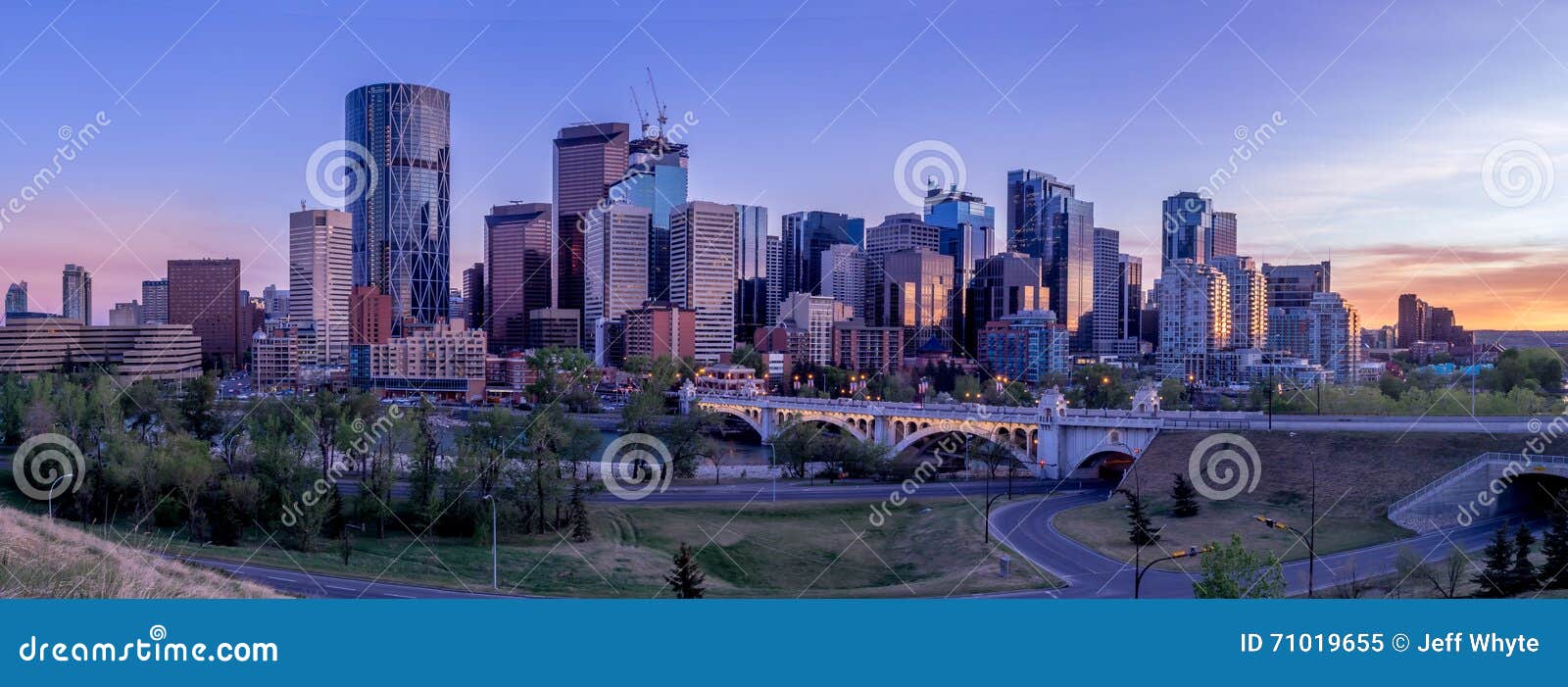 Night Cityscape of Calgary, Canada Stock Image - Image of modern, night ...