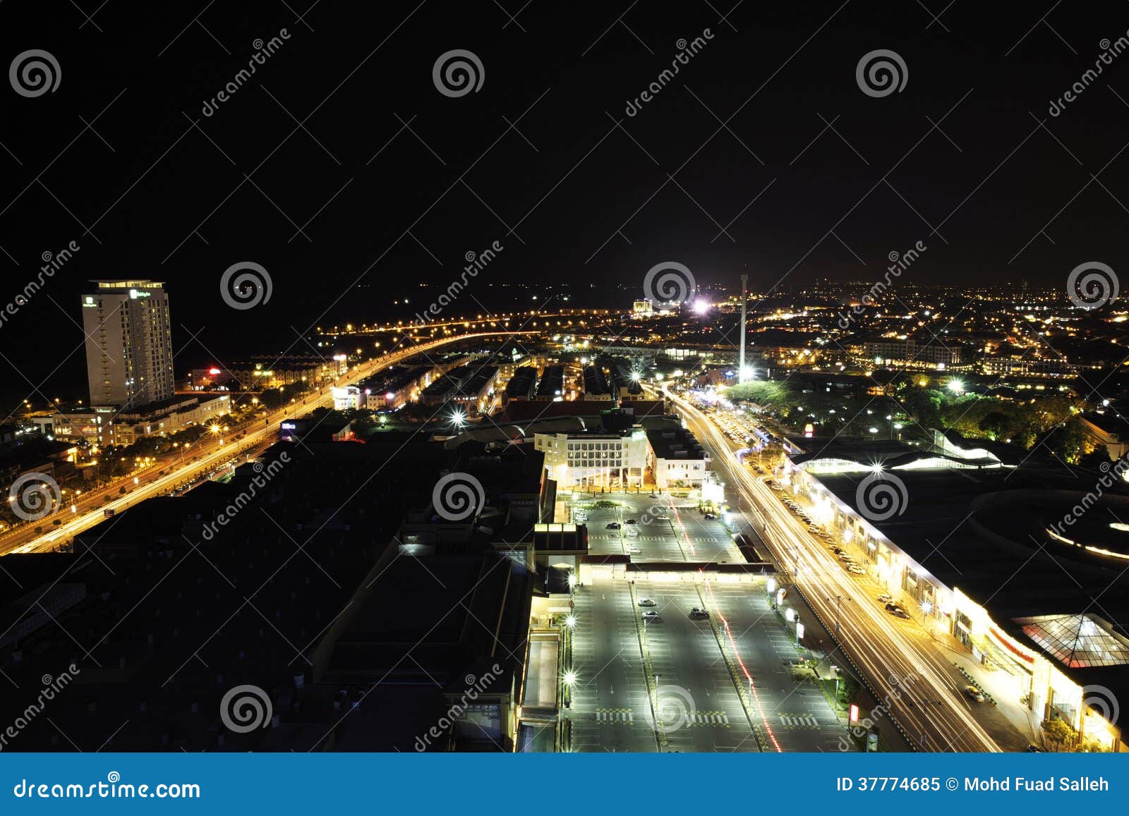 Night Cityscape in Malacca - View West Editorial Image - Image of ...