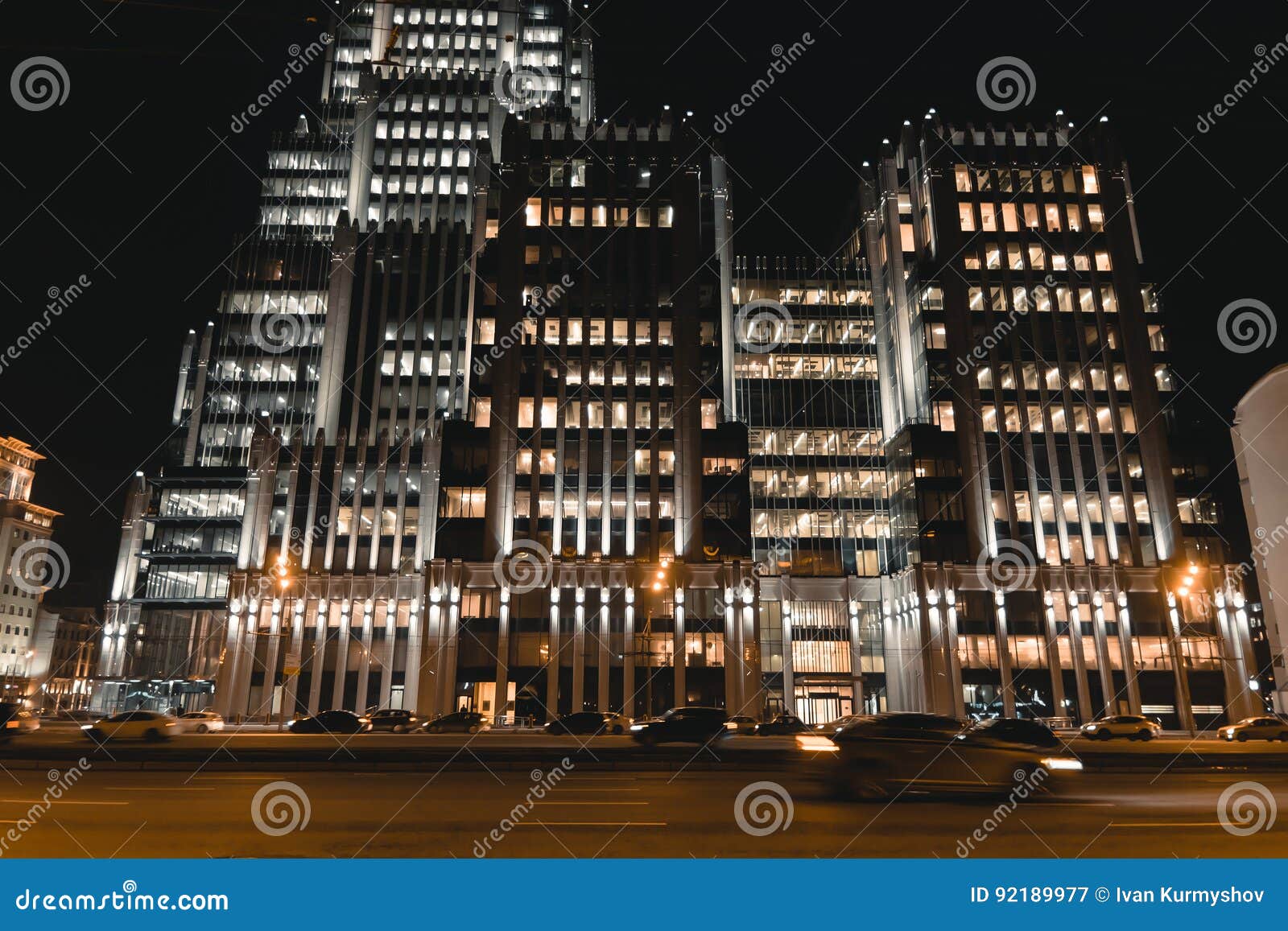 Night Cityscape Office Building. Business Background Stock Image ...
