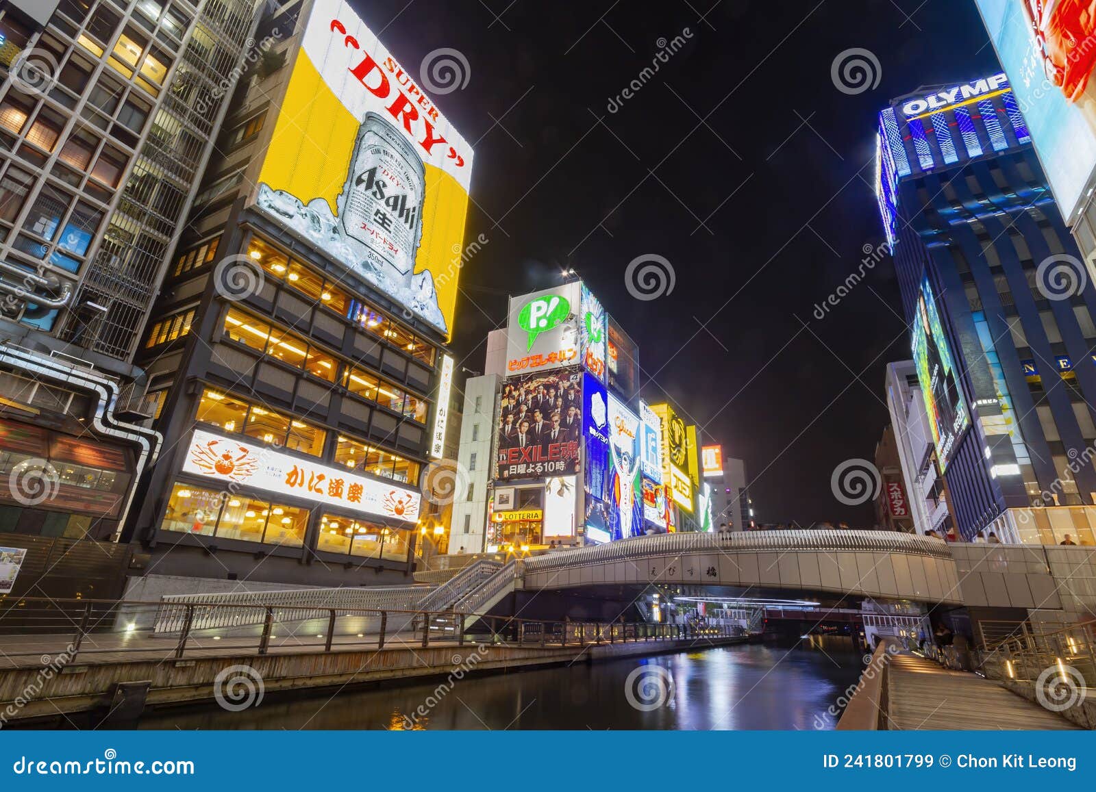 Night Classical Sign and Street View of Dotonbori, Osaka Editorial ...