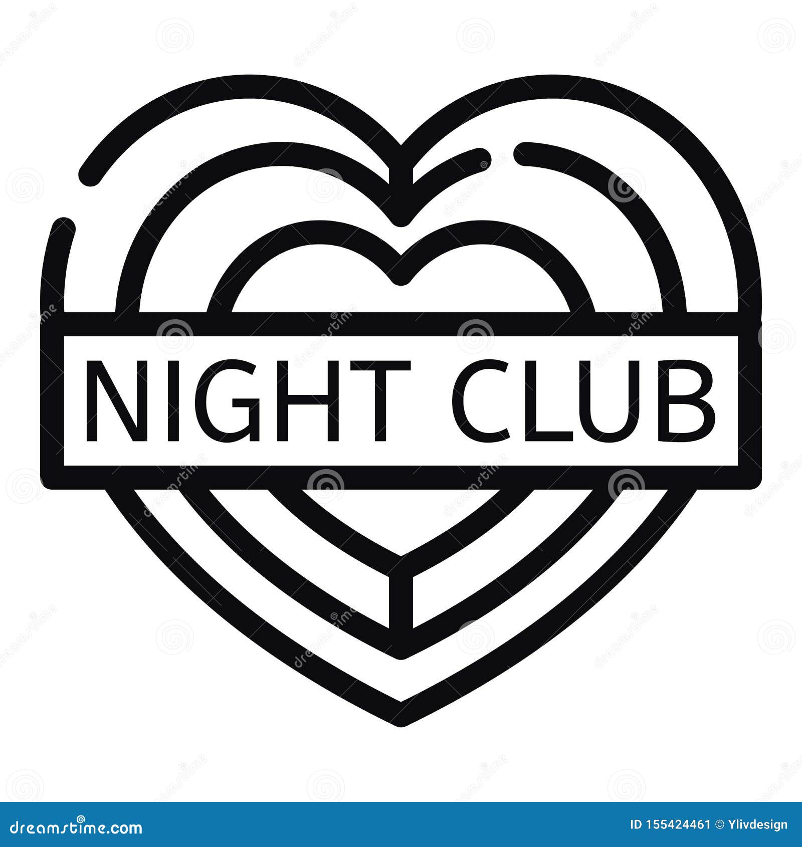 Night Club Icon, Outline Style Stock Vector - Illustration of icon ...