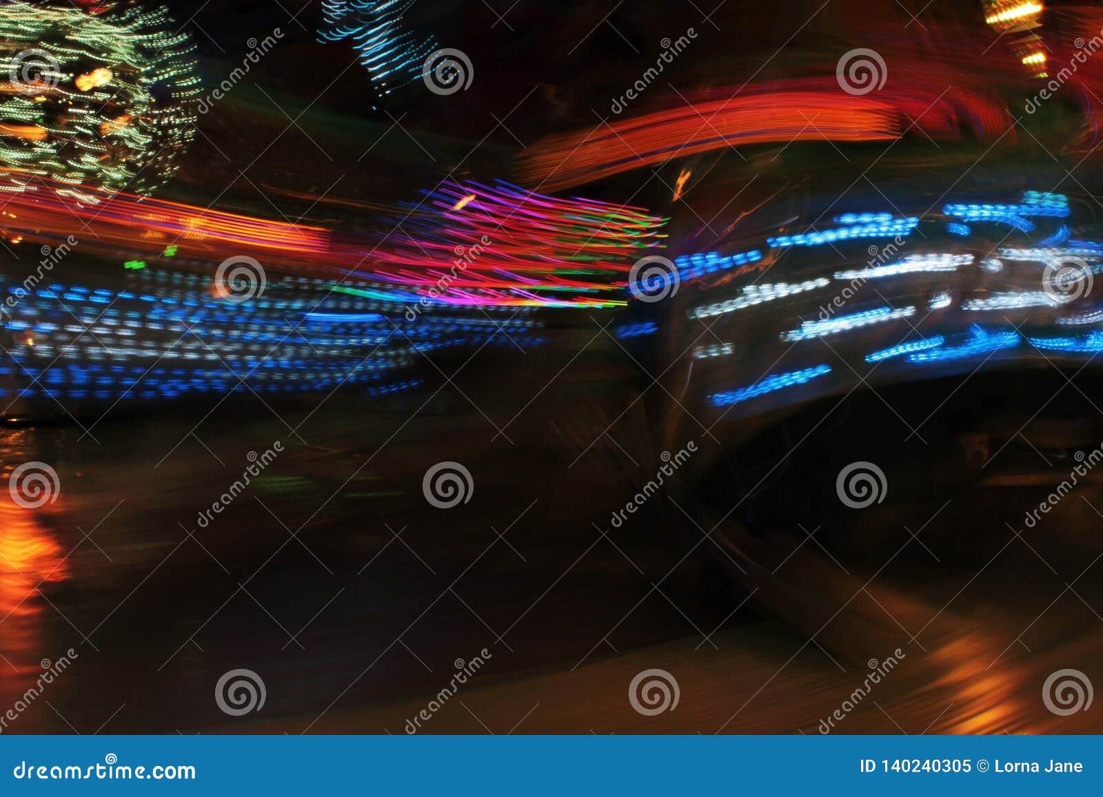 Disco Lights Synthwave Funfair Fairground Night Colors of the Amusement ...