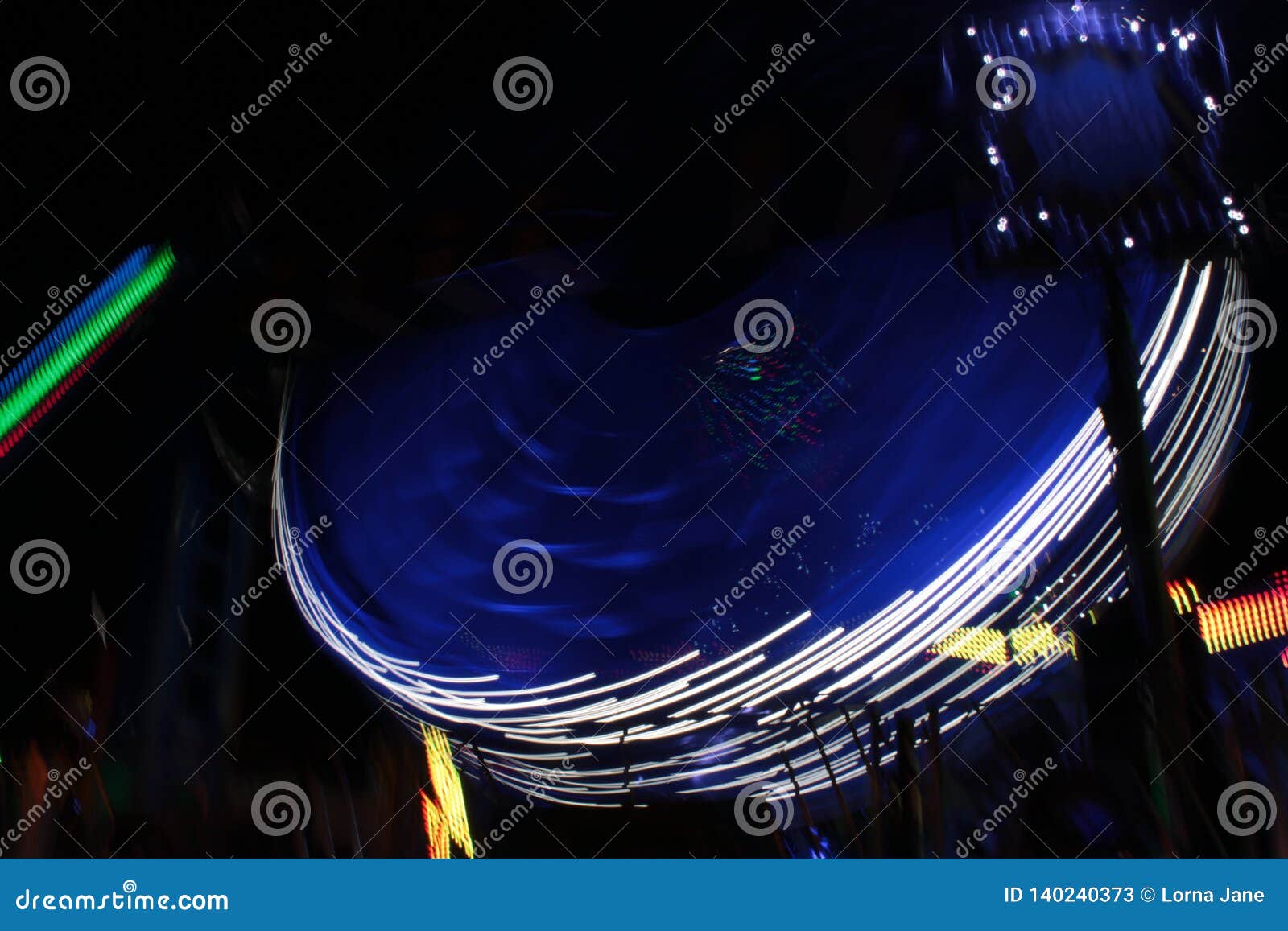 Funfair Fairground Night Colors of the Amusement Park Stock Image ...