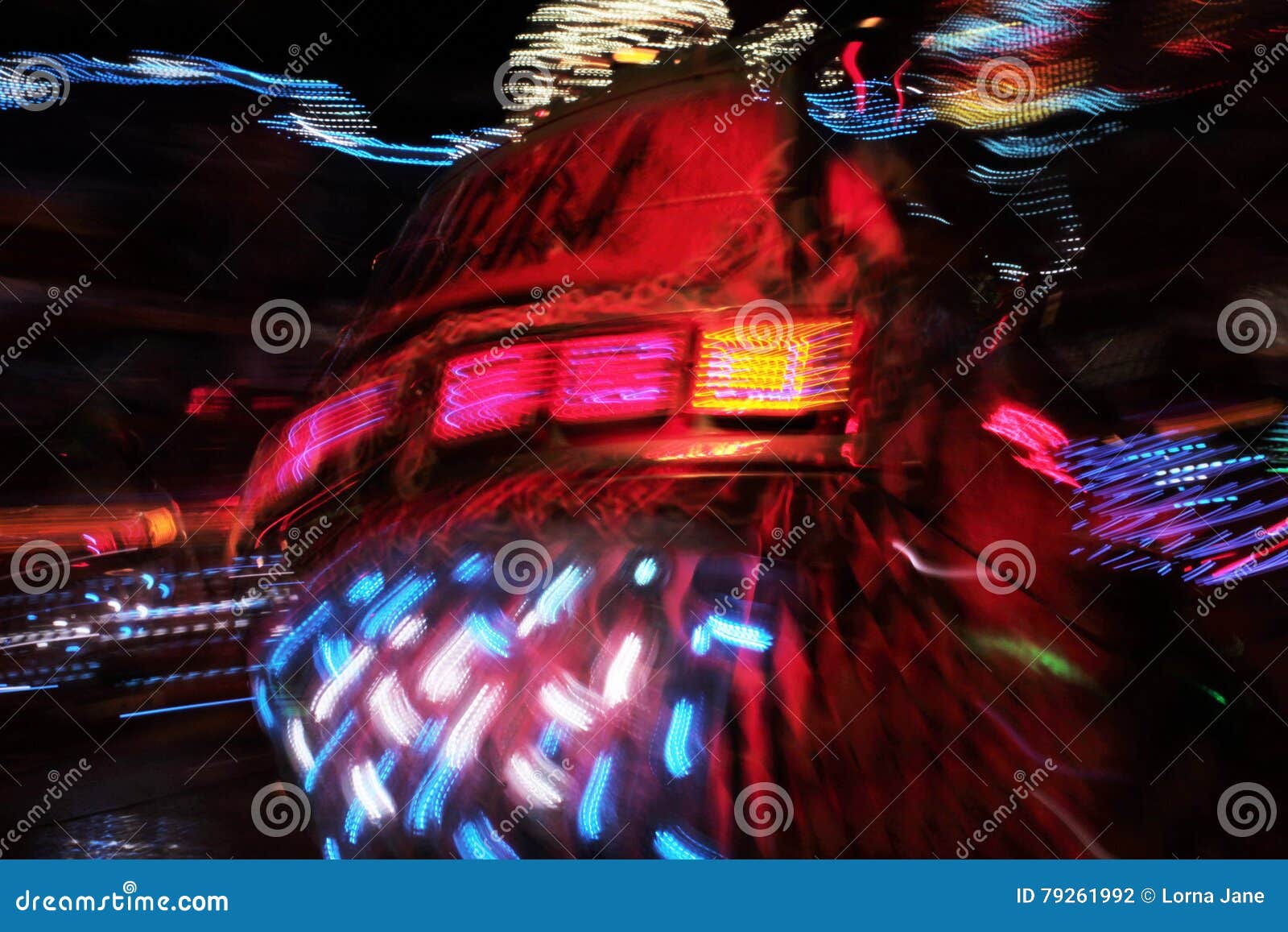 Lights Funfair Fairground Night Colors of the Amusement Park Stock ...