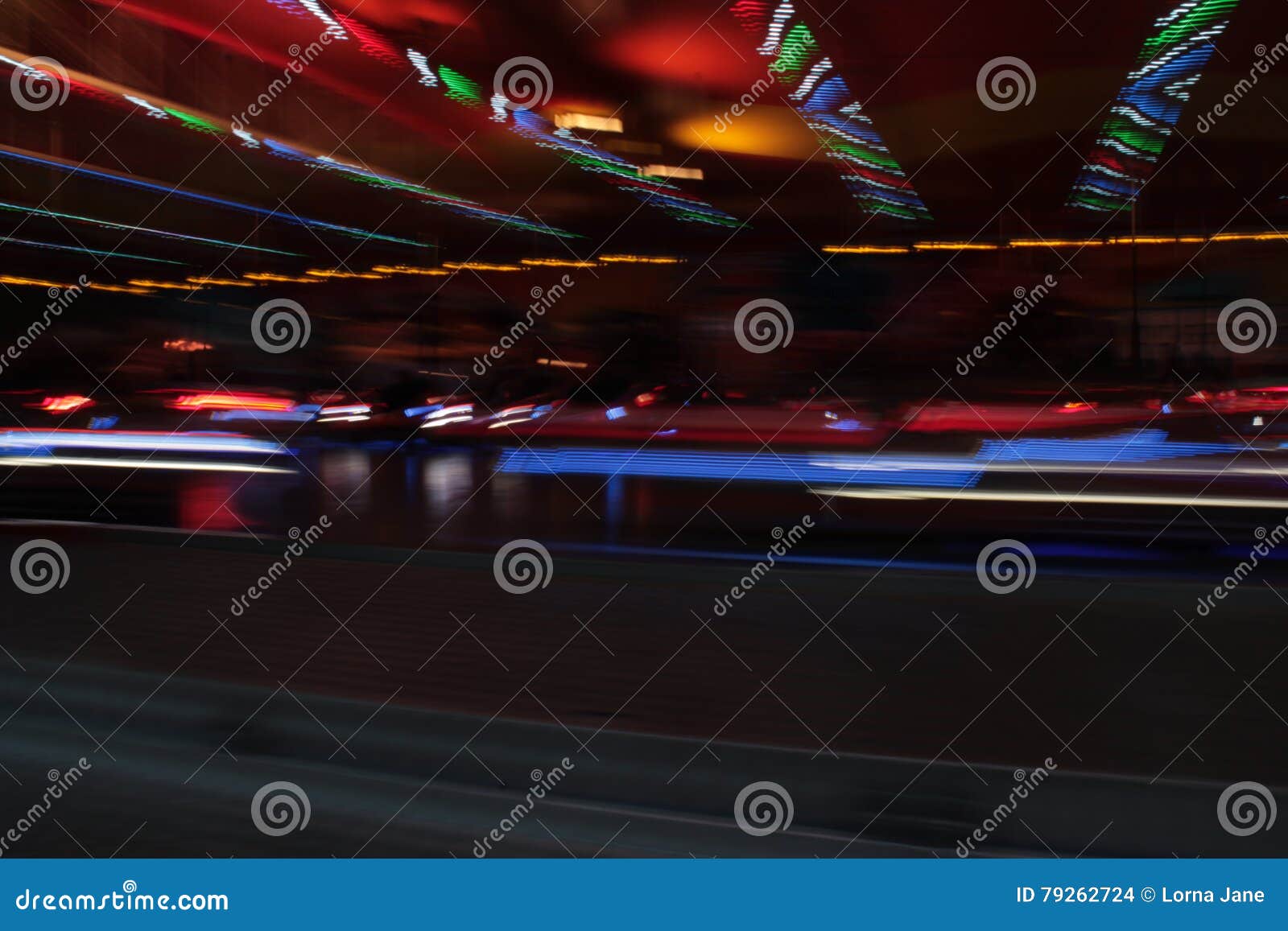 Disco Lights Synthwave Funfair Fairground Night Colors of the Amusement ...