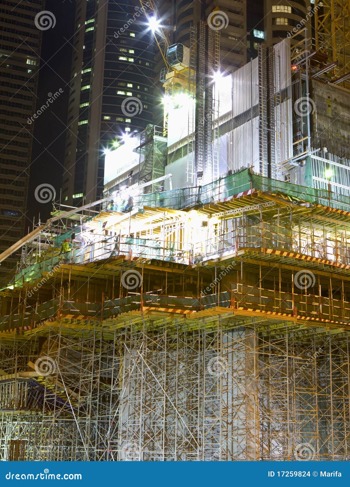 Night construction stock photo. Image of yellow, creation - 17259824